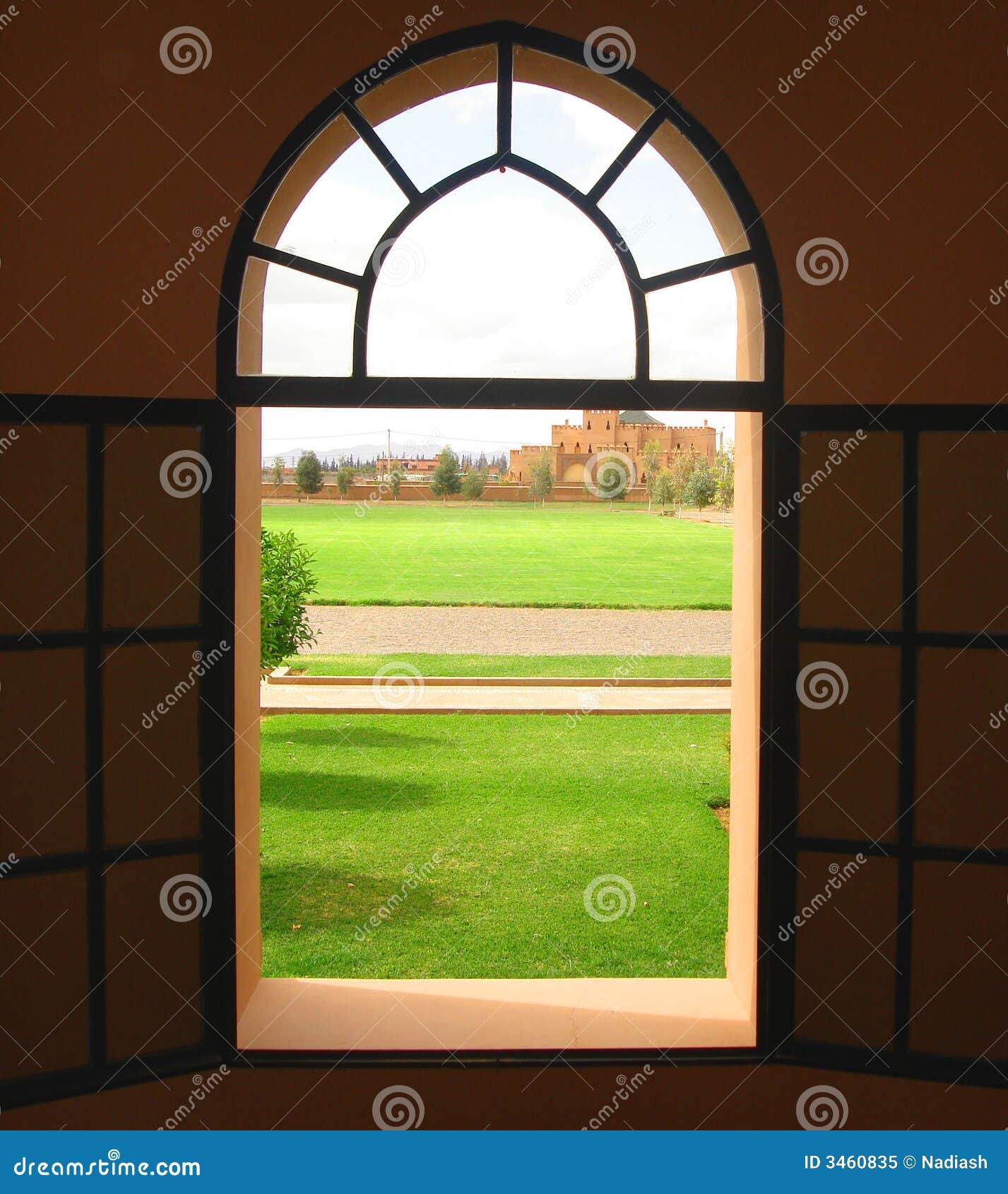 Window Open to green field stock image. Image of field - 3460835