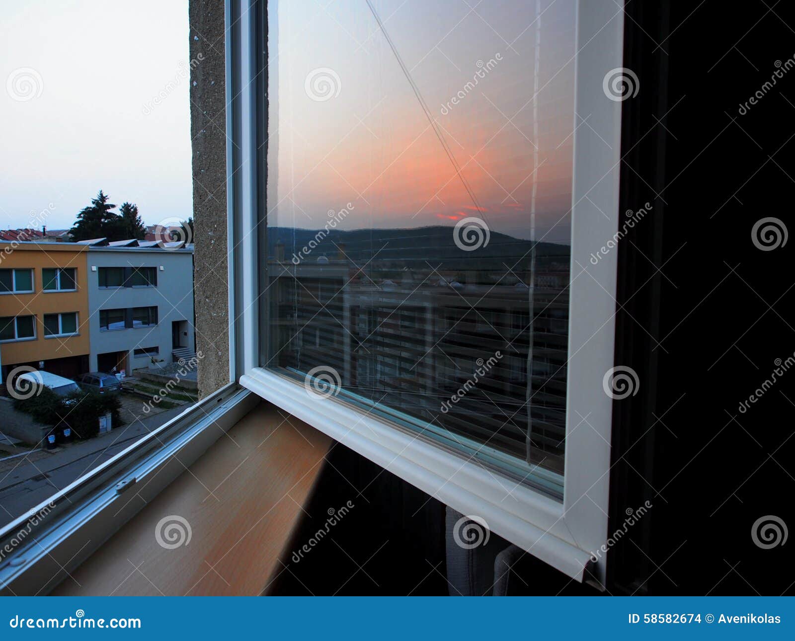 Window stock photo. Image of outside, sunset, object - 58582674