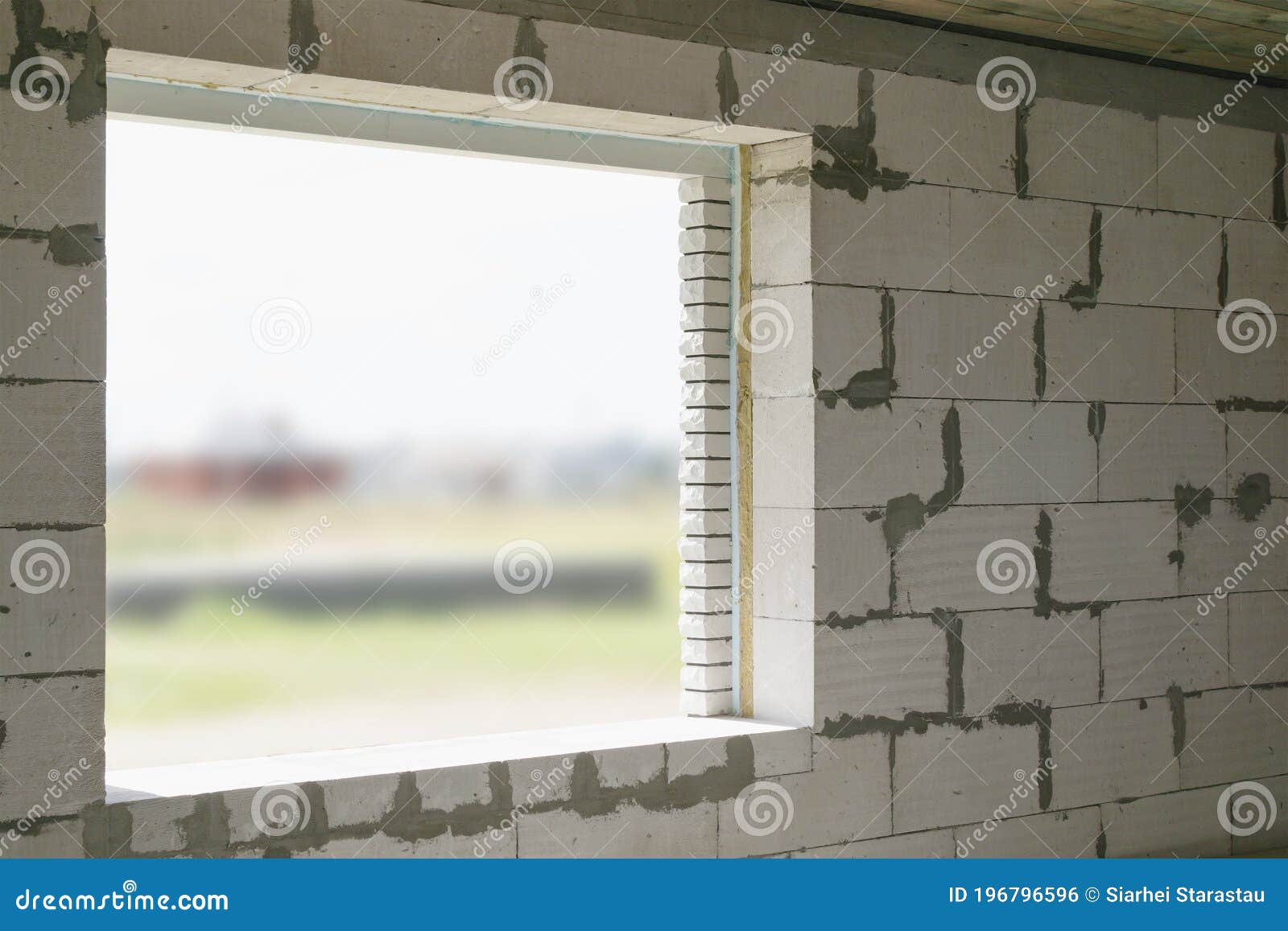 Window Opening in a New House Stock Photo - Image of interior, concept ...