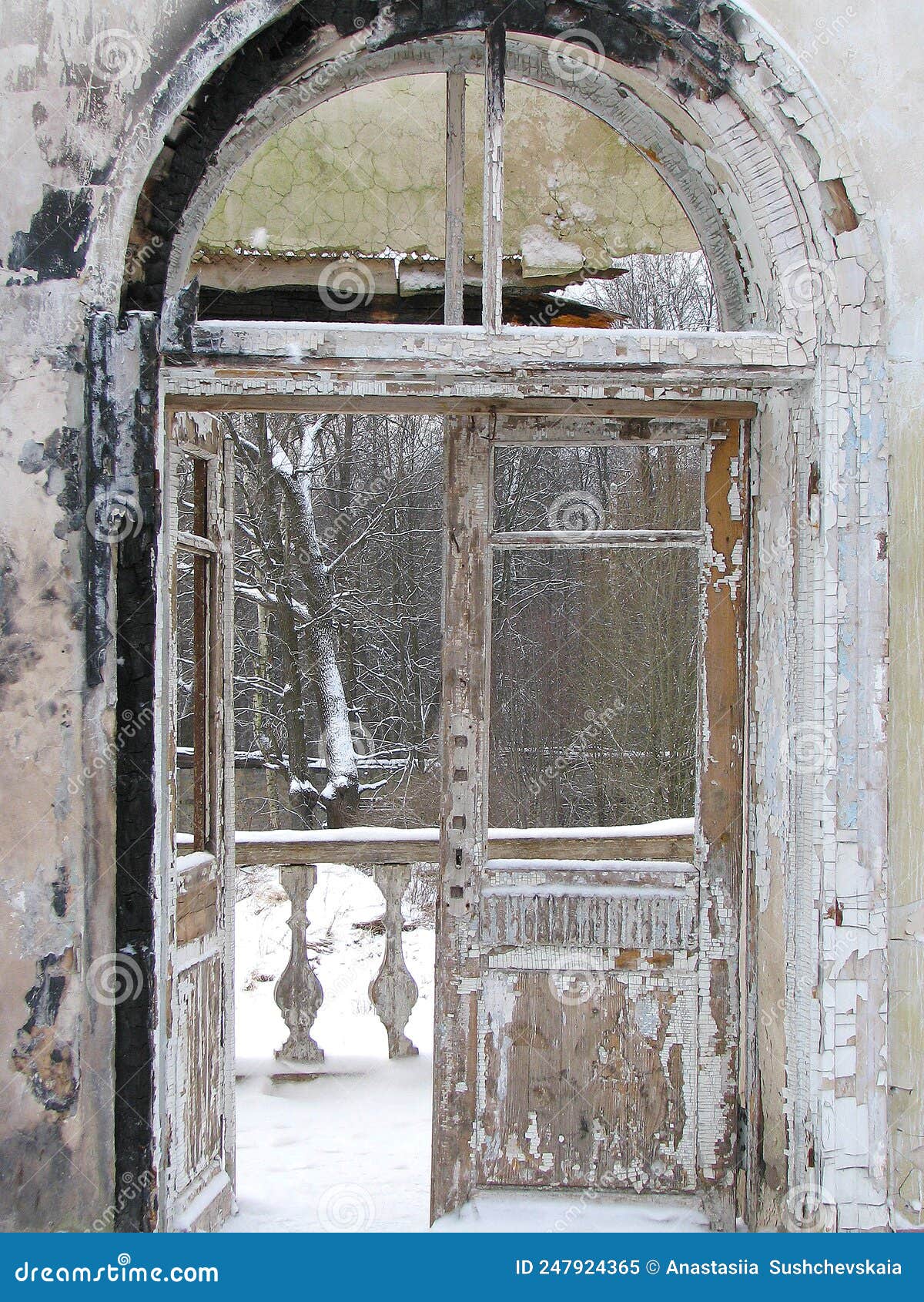 Window Opening in an Old Brick Building Stock Image - Image of concrete ...