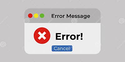 Window Operating System Error Warning. Illustration on Isolated Light ...