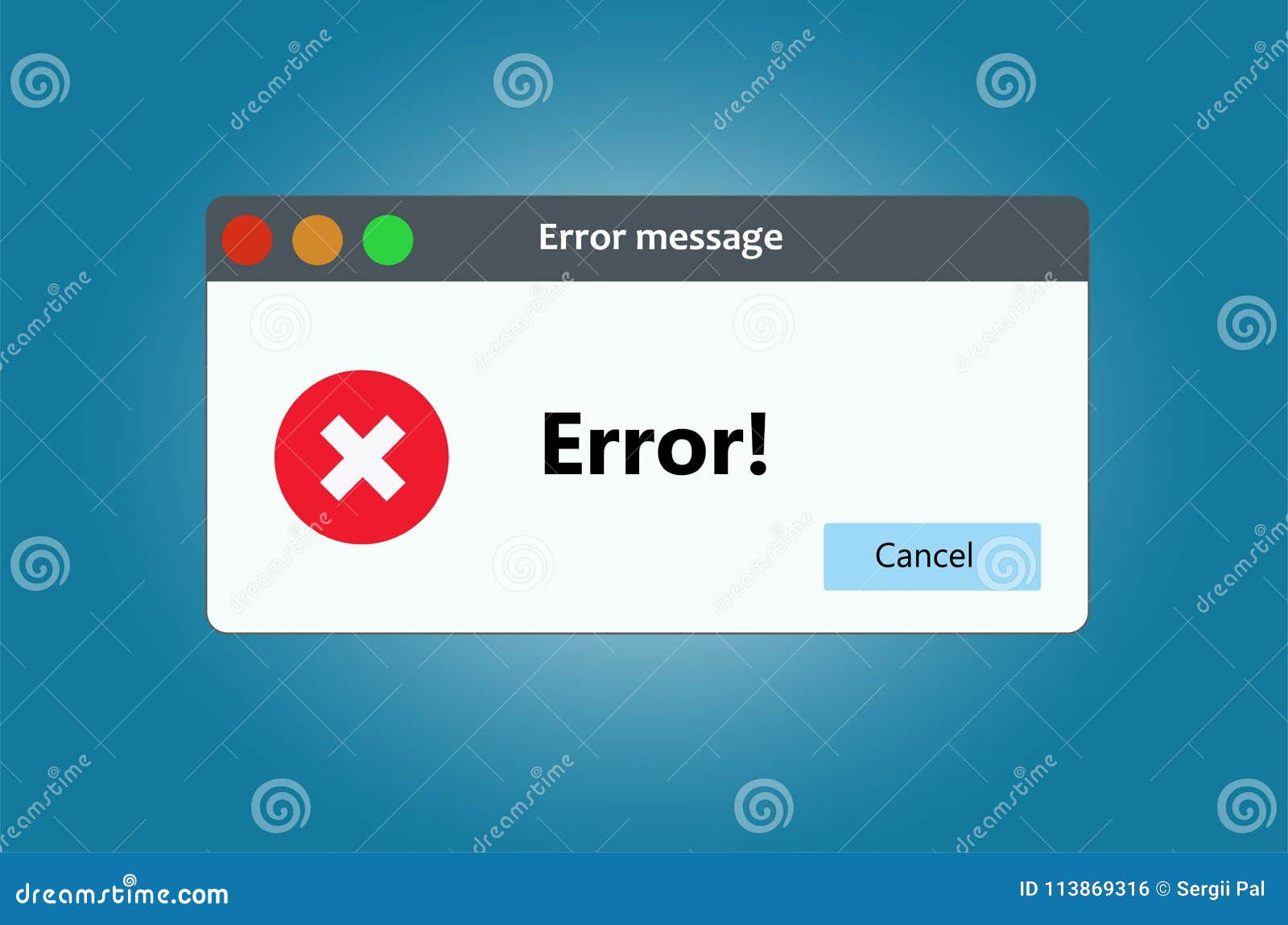 Window Operating System Error Warning Illustration On White Background