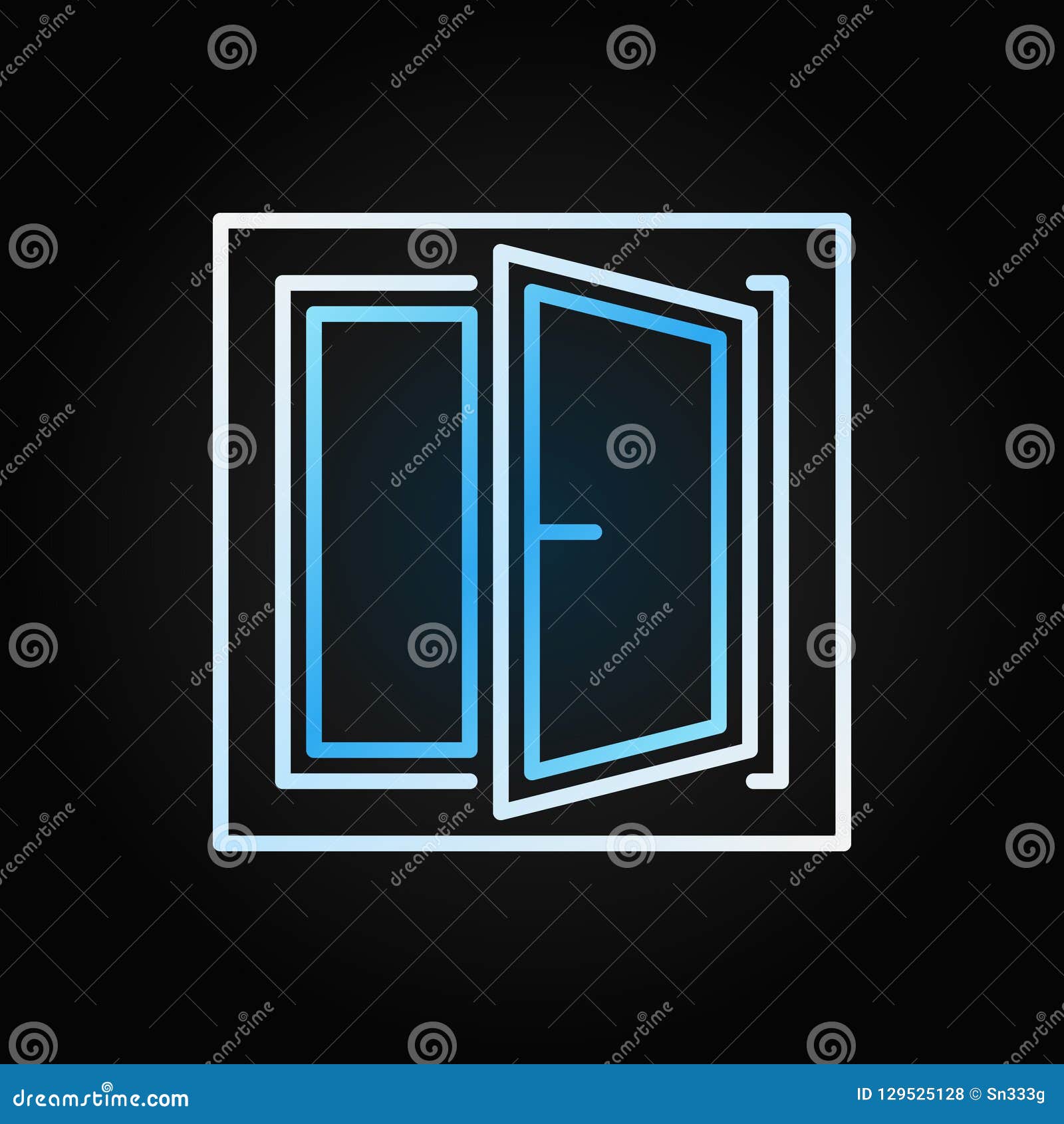 Window Outline Colorful Modern Icon on Dark Background Stock Vector ...