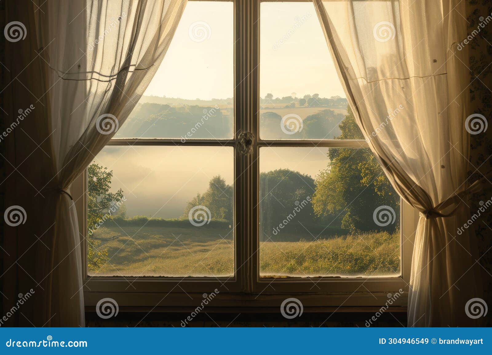 Window Overlooking Expansive Field Stock Image - Image of crops ...