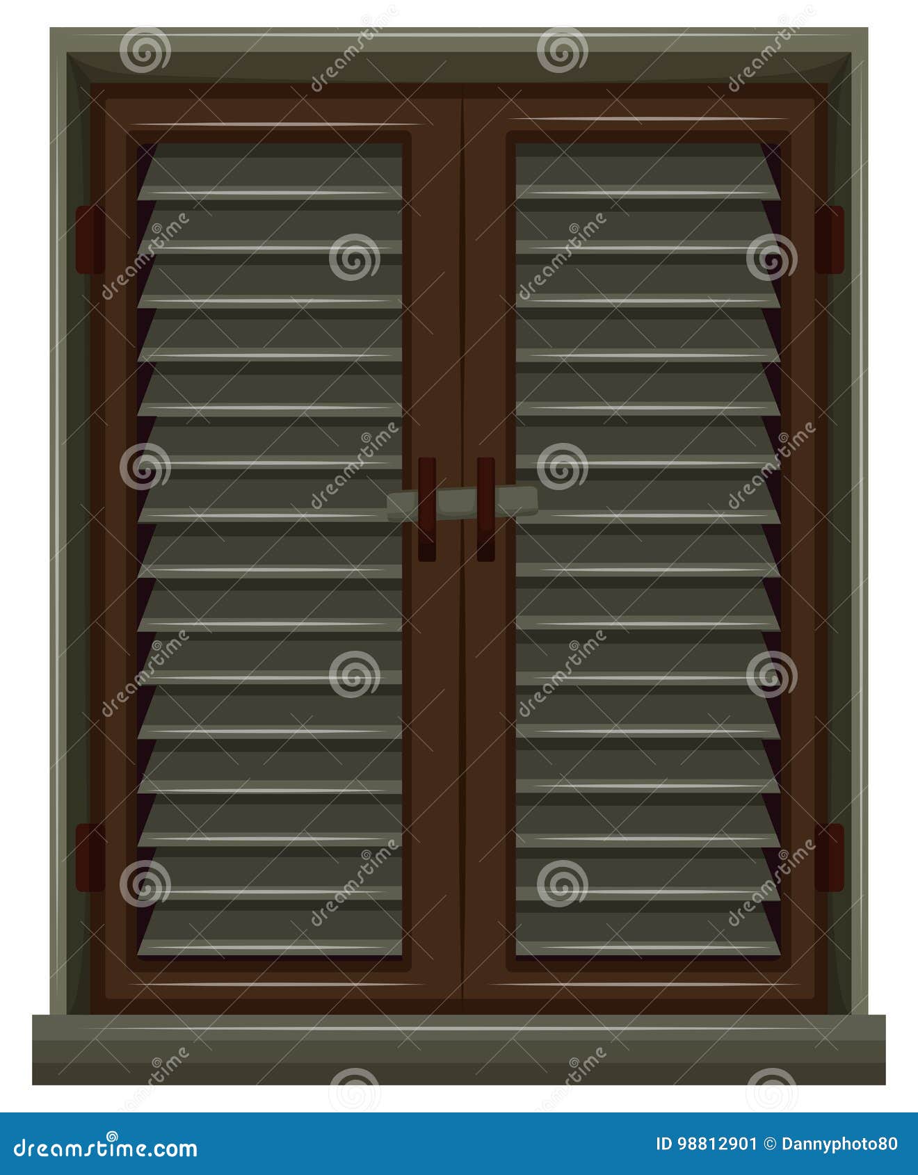 Window Painted in Brown Color Stock Vector - Illustration of building ...