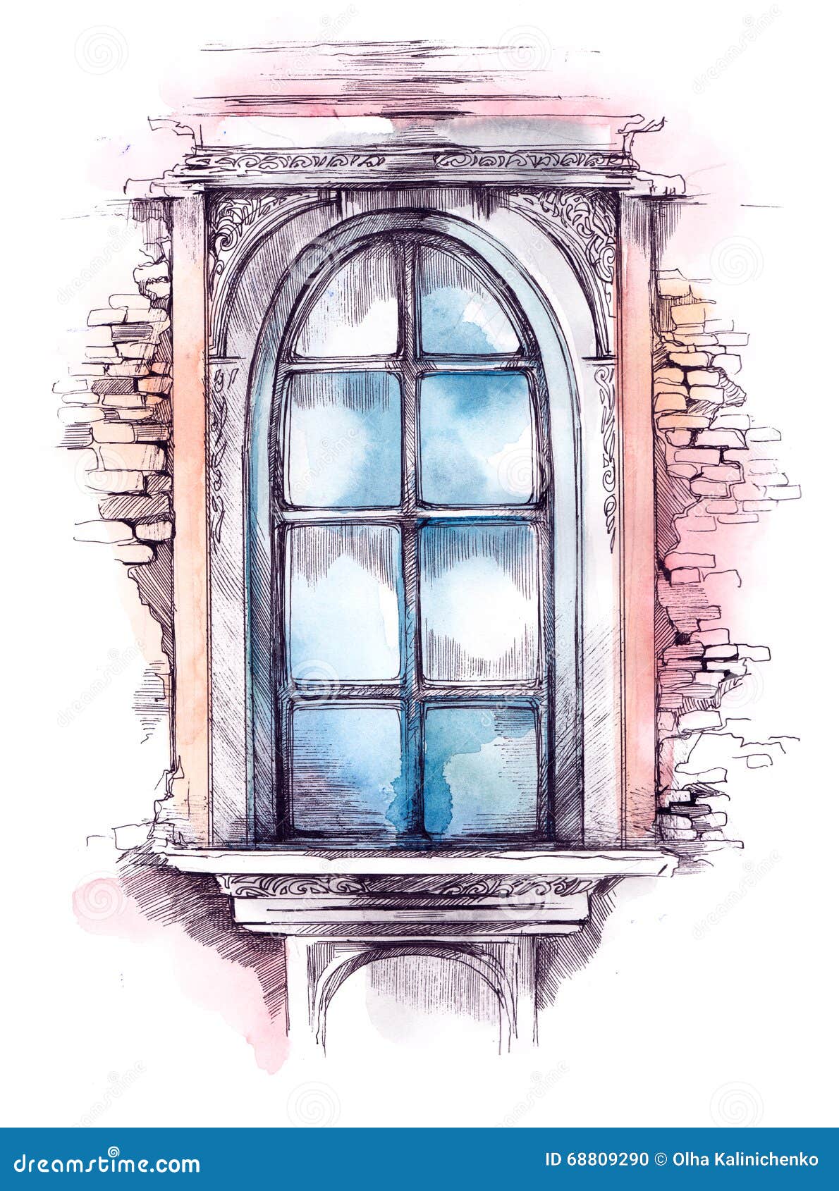 Window stock illustration. Illustration of monuments - 68809290