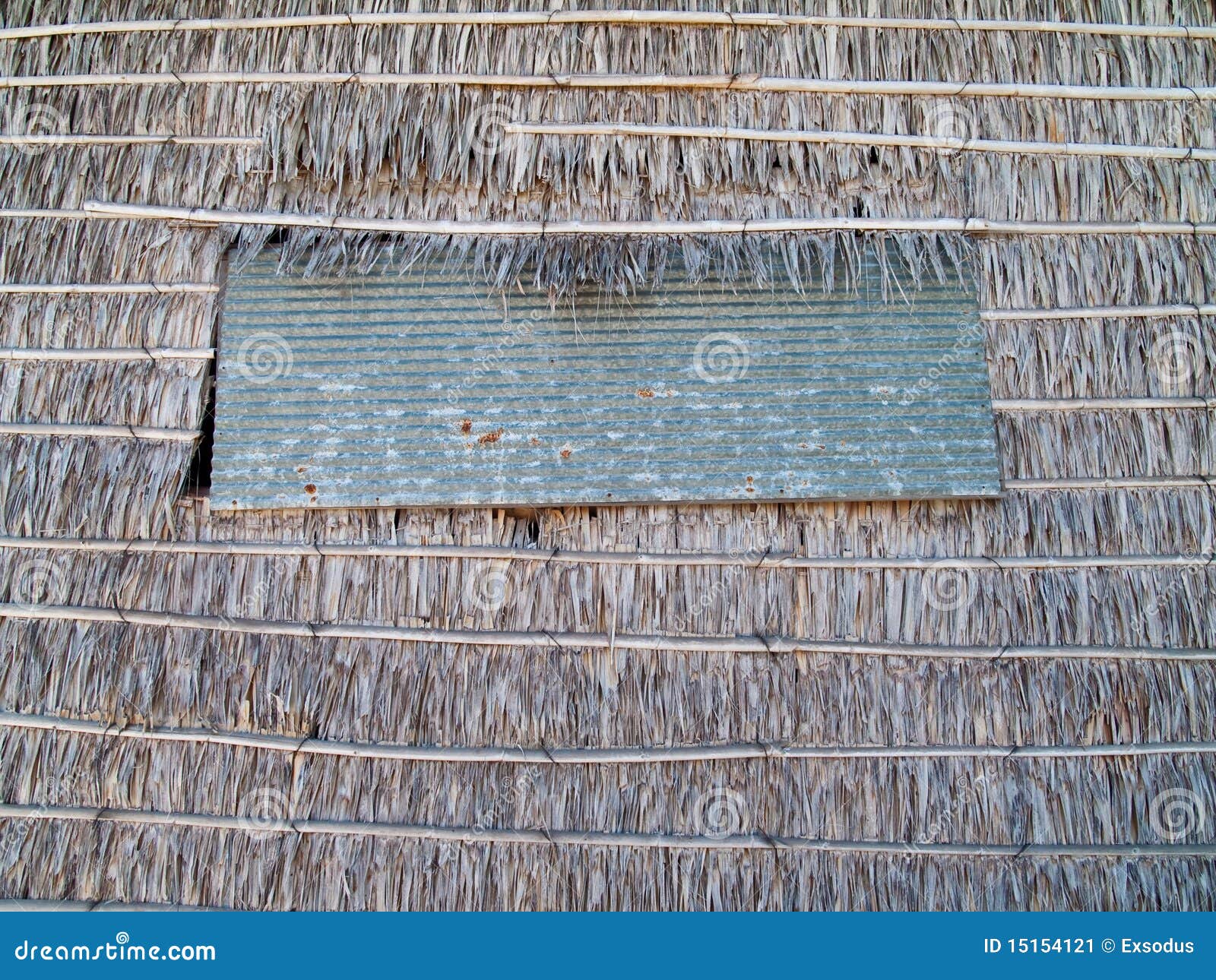 Window Panel on Thatch Wall Stock Image - Image of pattern, wall: 15154121
