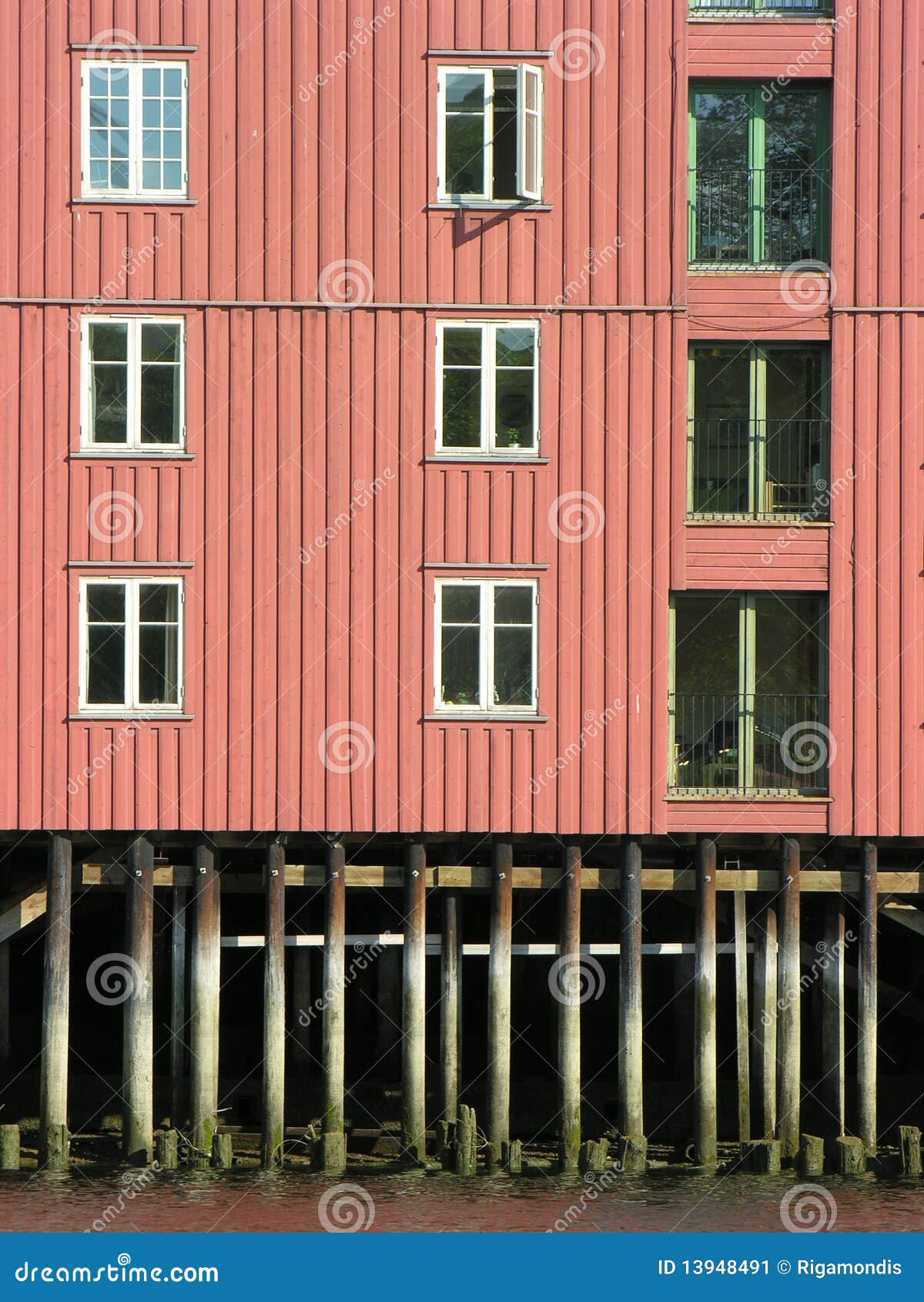 Window pilework stock image. Image of house, piles, canal - 13948491