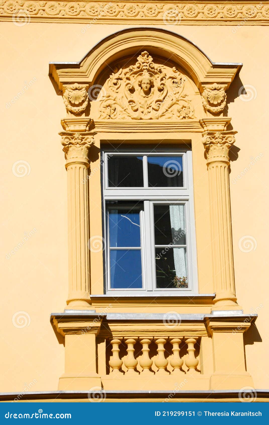A window and pillars stock image. Image of exterior - 219299151