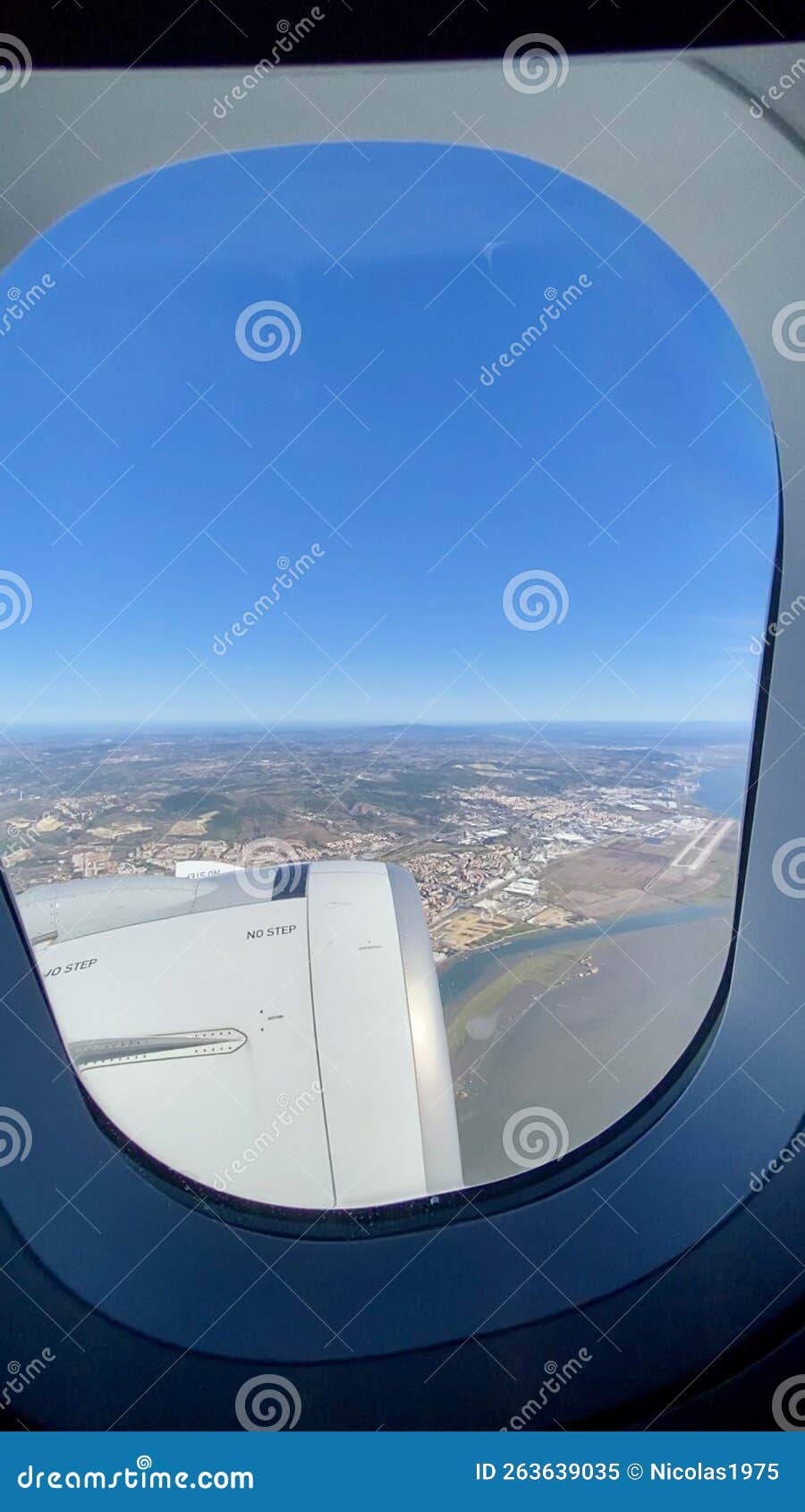 Window Plane Aircraft Flight View Sunny Stock Image - Image of ...