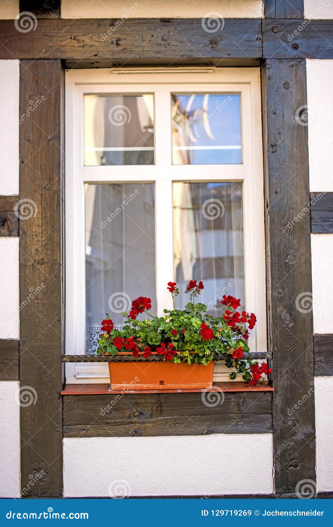 Window with pretty flowers stock image. Image of vintage - 129719269