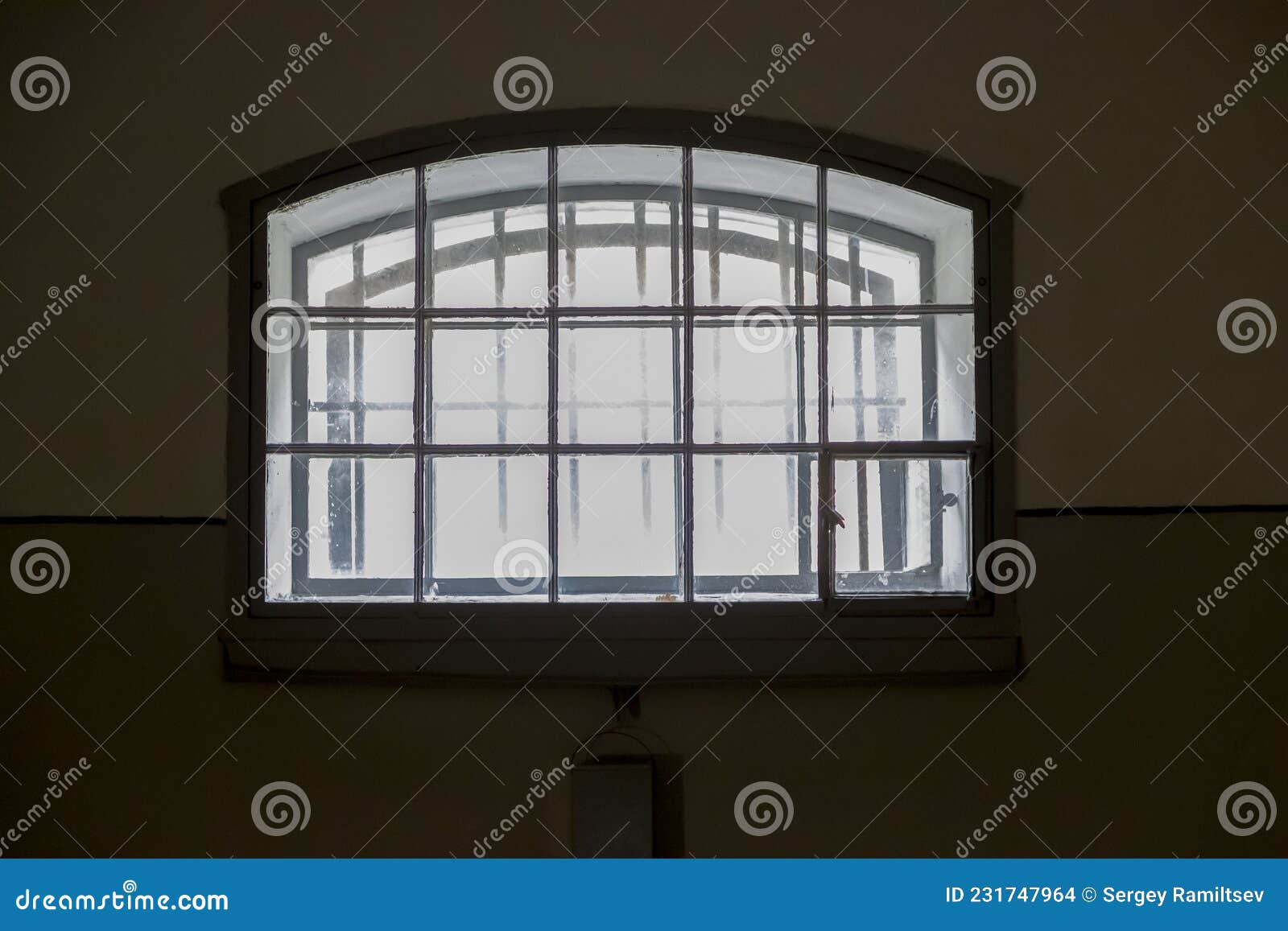 A Window in a Prison Cell, Covered with Bars Stock Photo - Image of ...