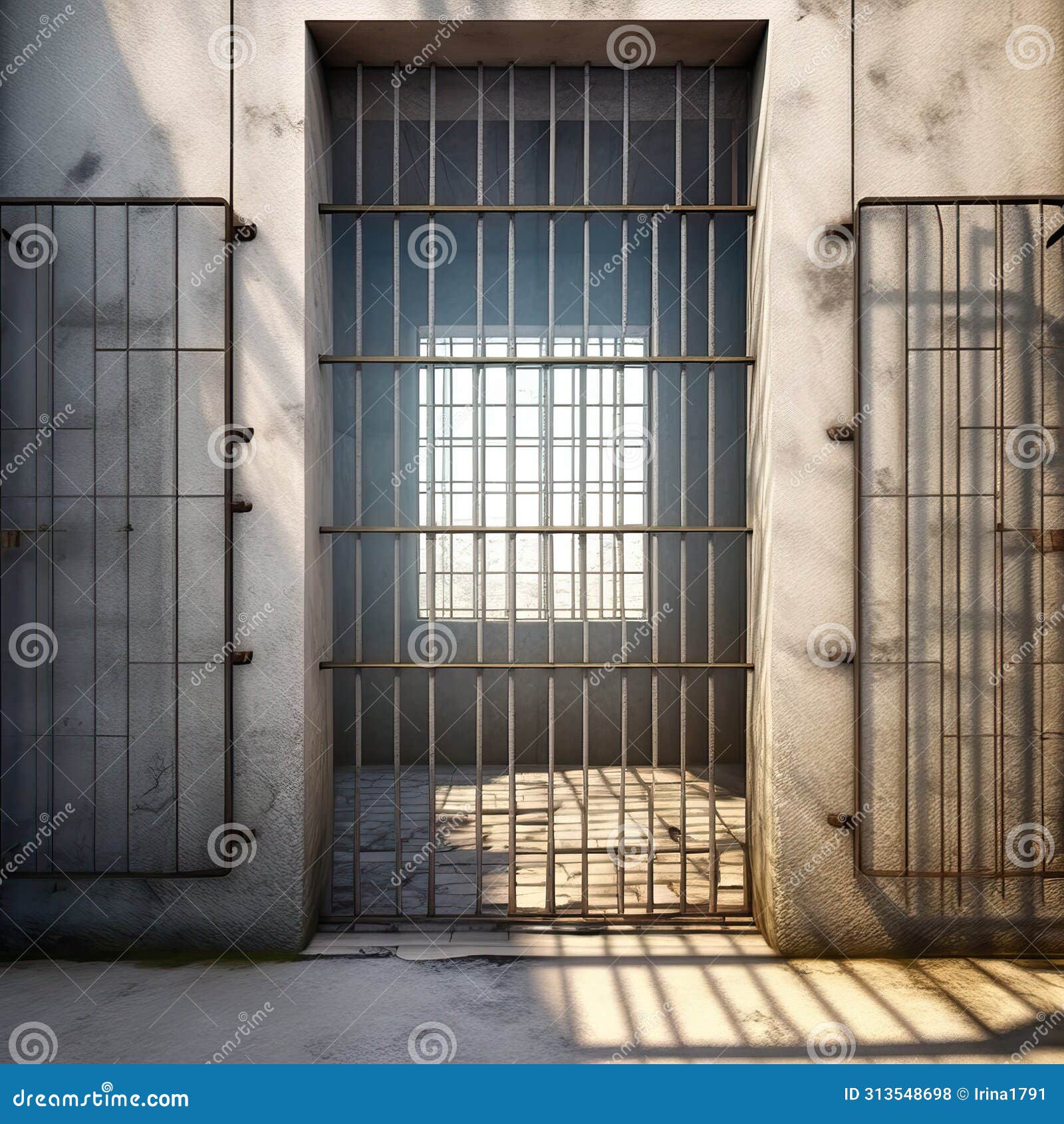 Window in a Prison with Old Bars. View from a Prison Cell Stock ...