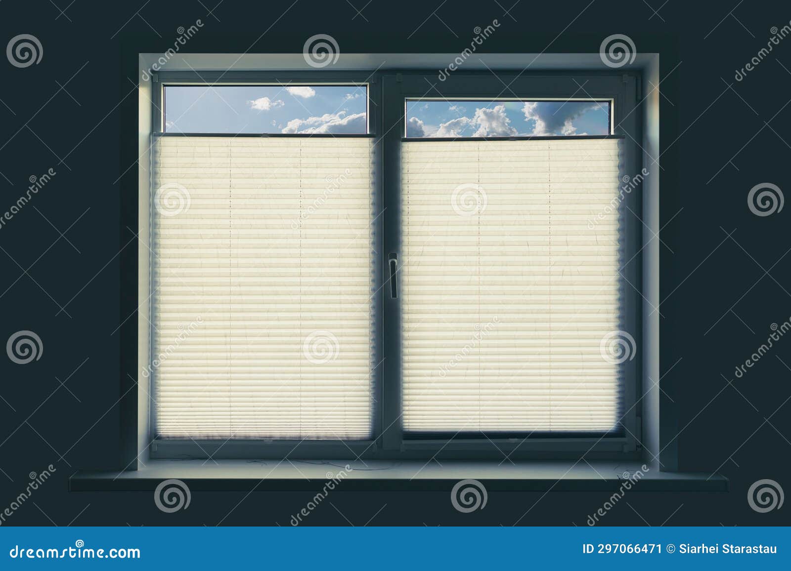 Window in a Private House with Blinds Stock Image - Image of curtain ...