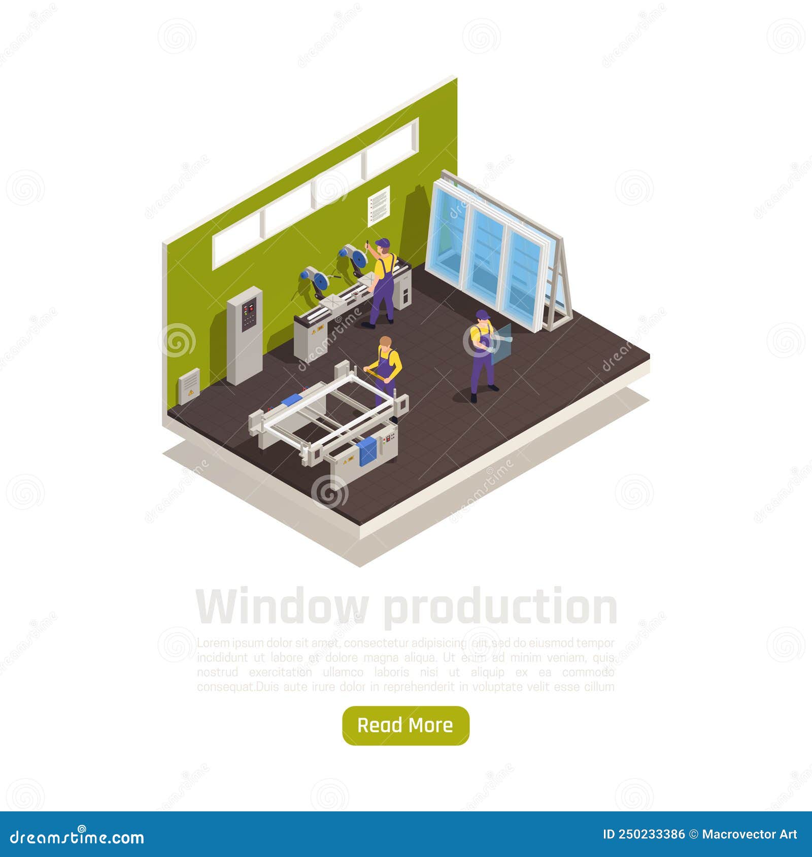 Window Production Isometric Composition Stock Vector - Illustration of ...