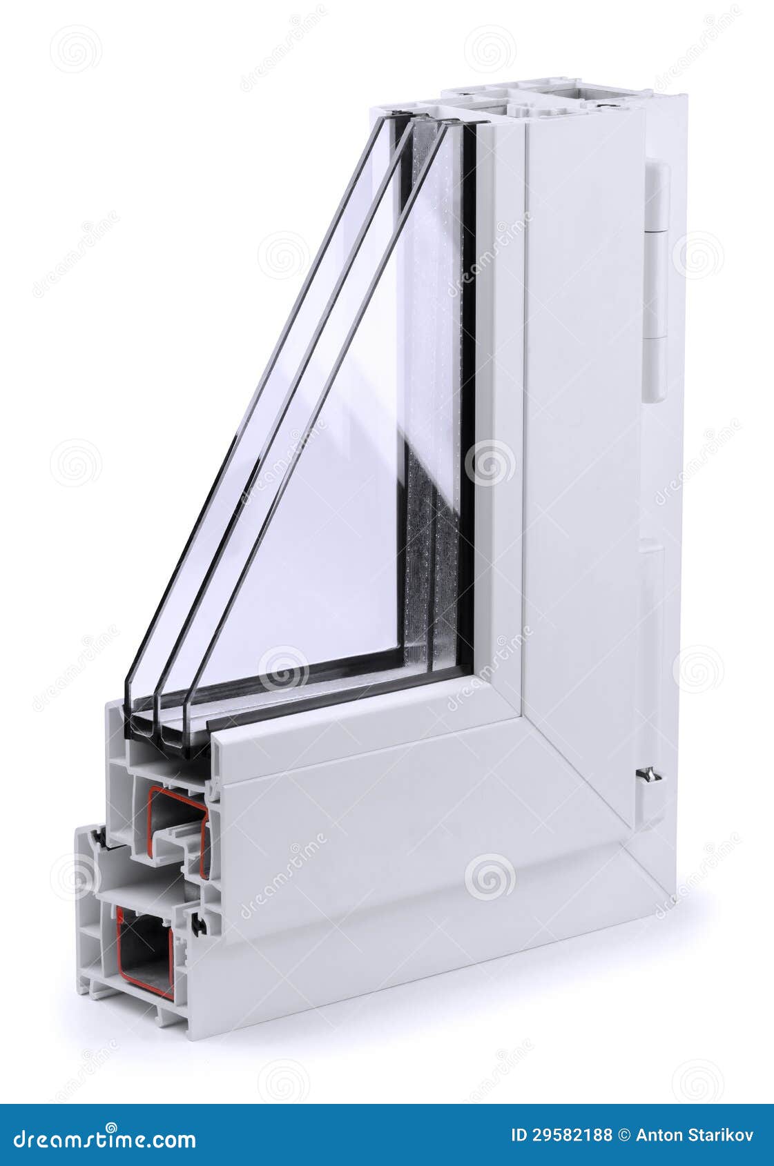 Window Profile Cross Section, Triple Glazing Structure, Energy ...