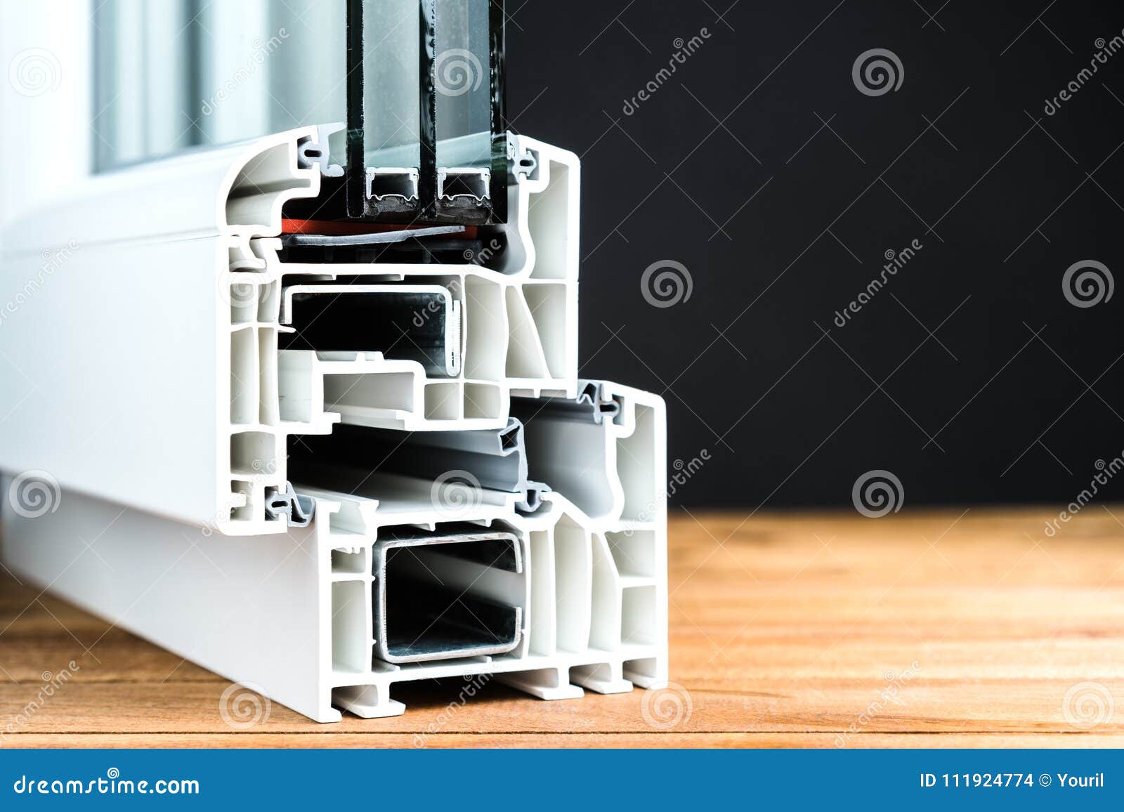 Window Profile Cross Section, Triple Glazing Structure, Energy ...