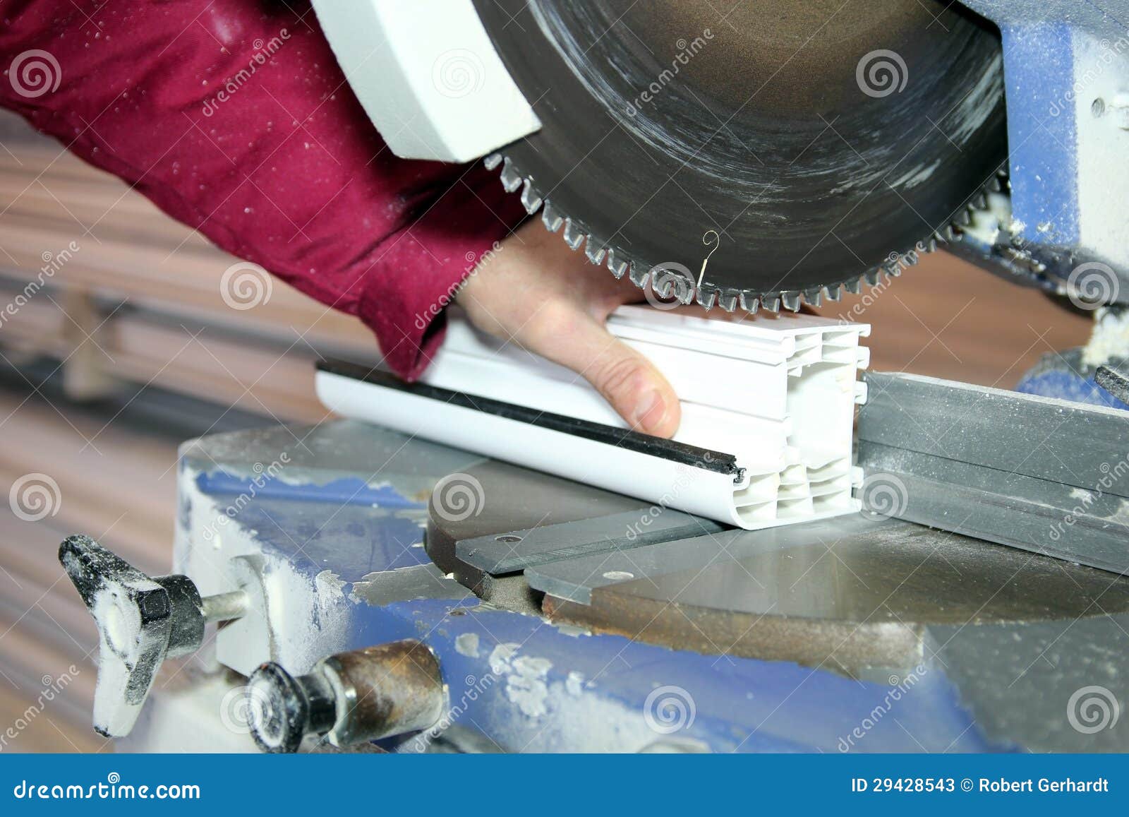 Window Profile Cutting Machine Stock Image - Image of blade, business ...