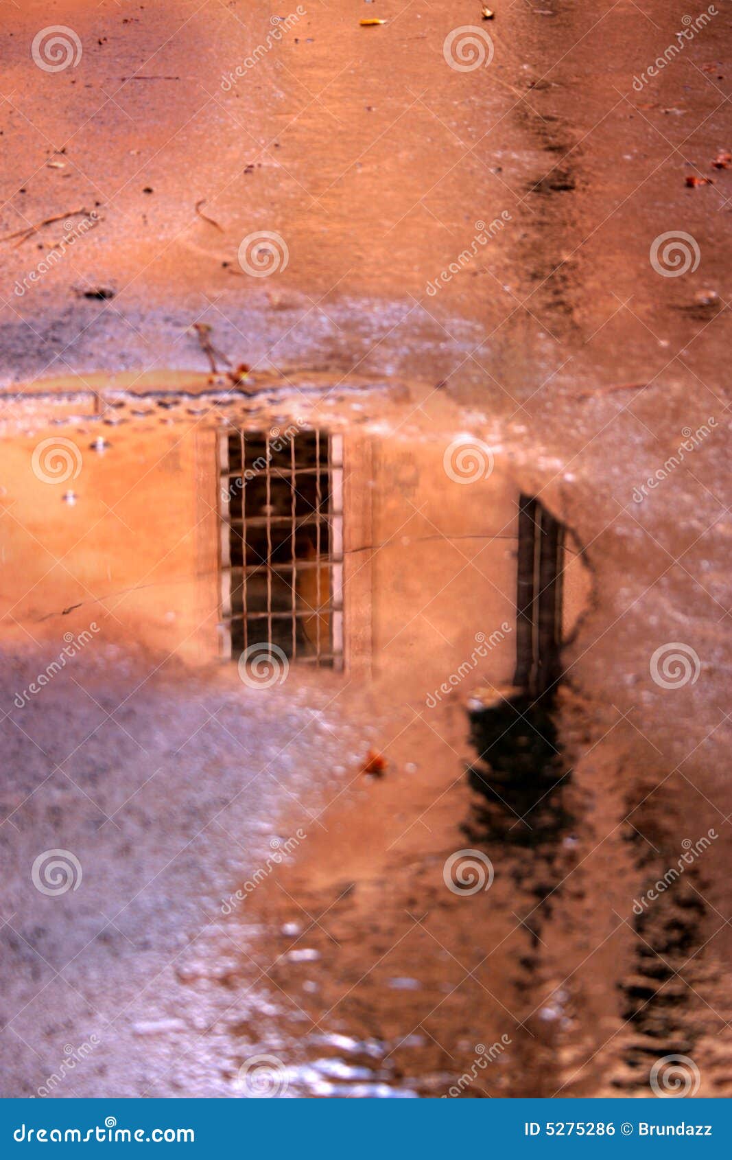 A window in the puddle stock photo. Image of orange, window - 5275286
