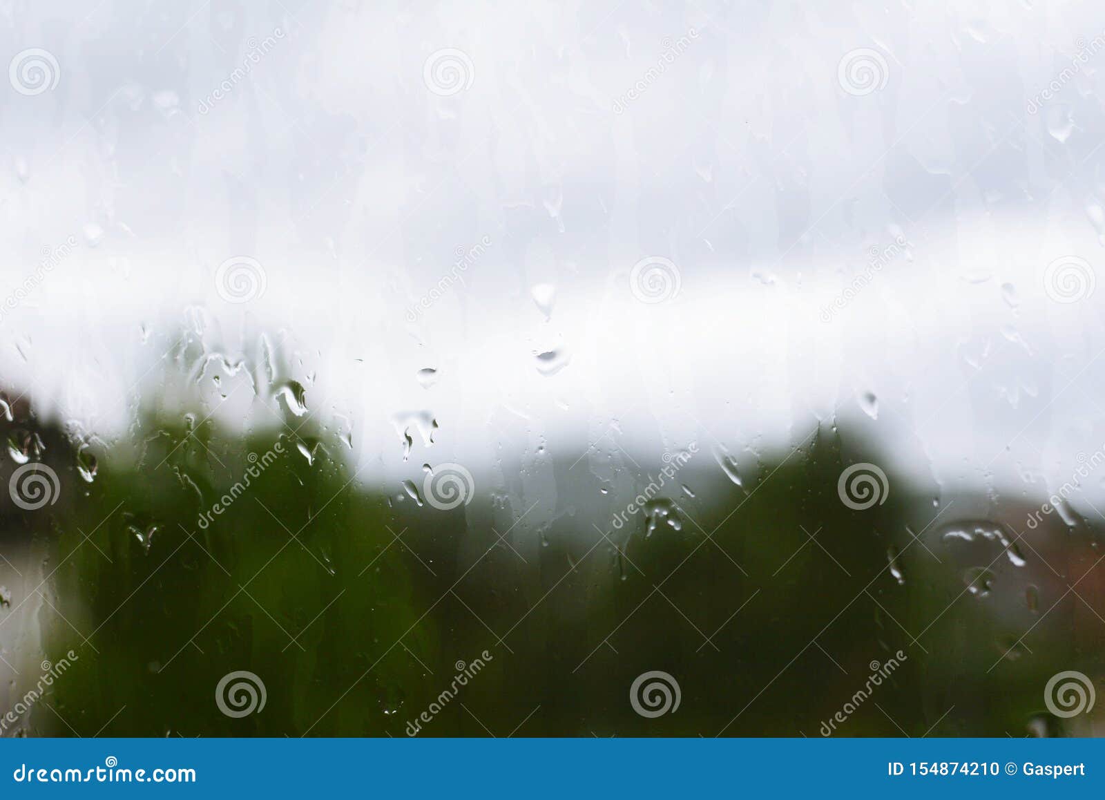 Window with Rain Drops with Wiev on a Forest Stock Photo - Image of ...