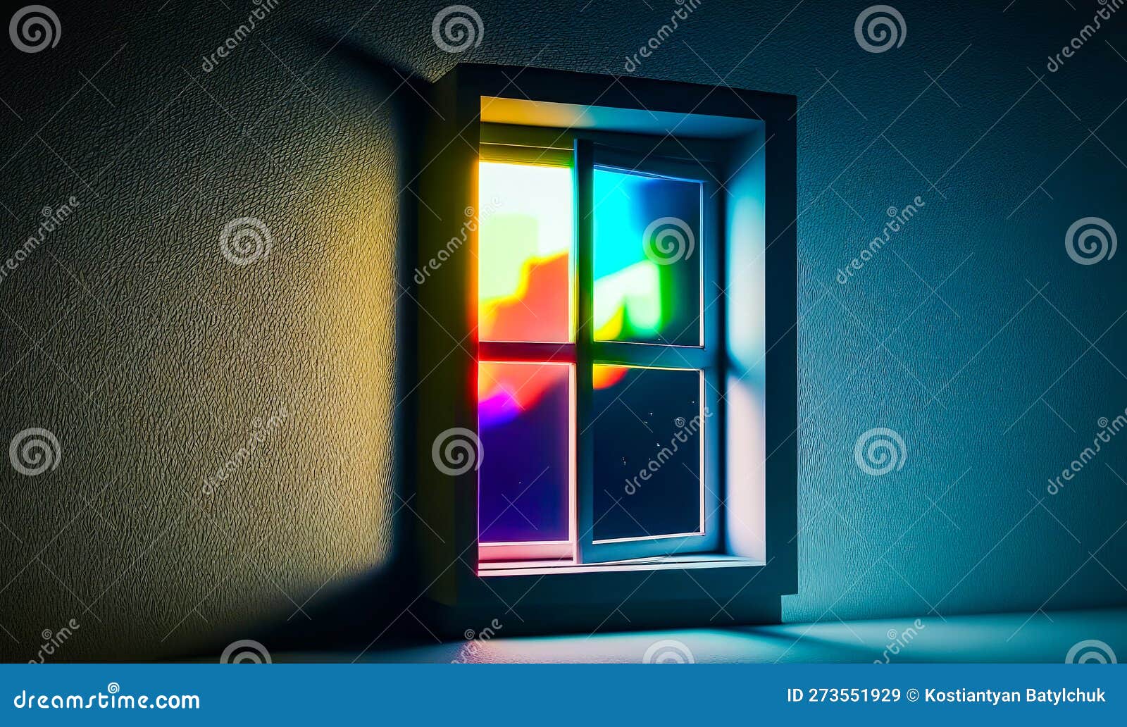 Window with Rainbow Light Shining through it. Generative AI Stock ...