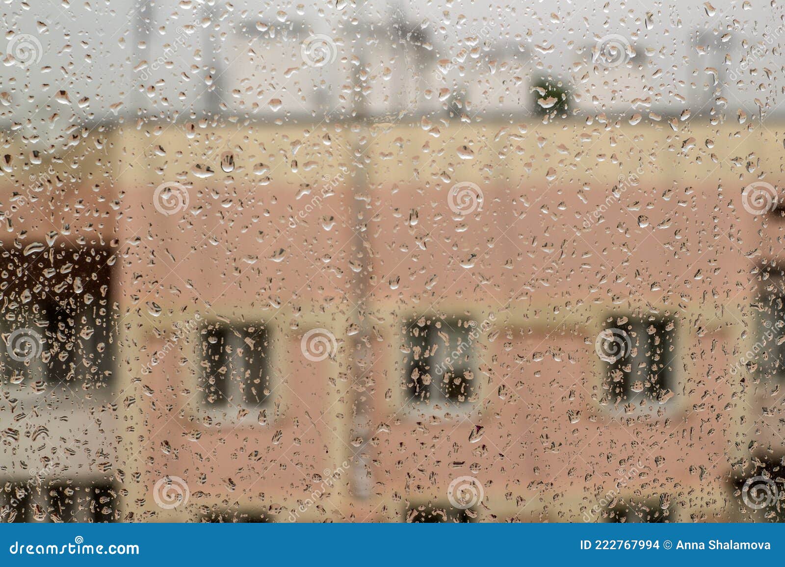 Window with Raindrops on a Gray Cloudy Day Stock Photo - Image of water ...