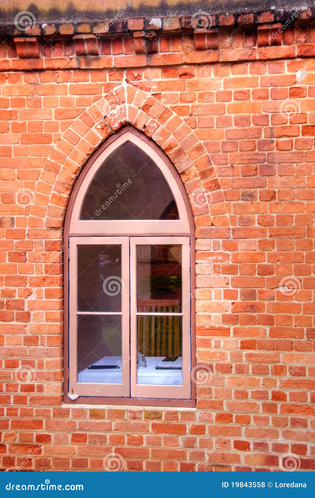 Window in a red brick wall stock photo. Image of house - 19843558