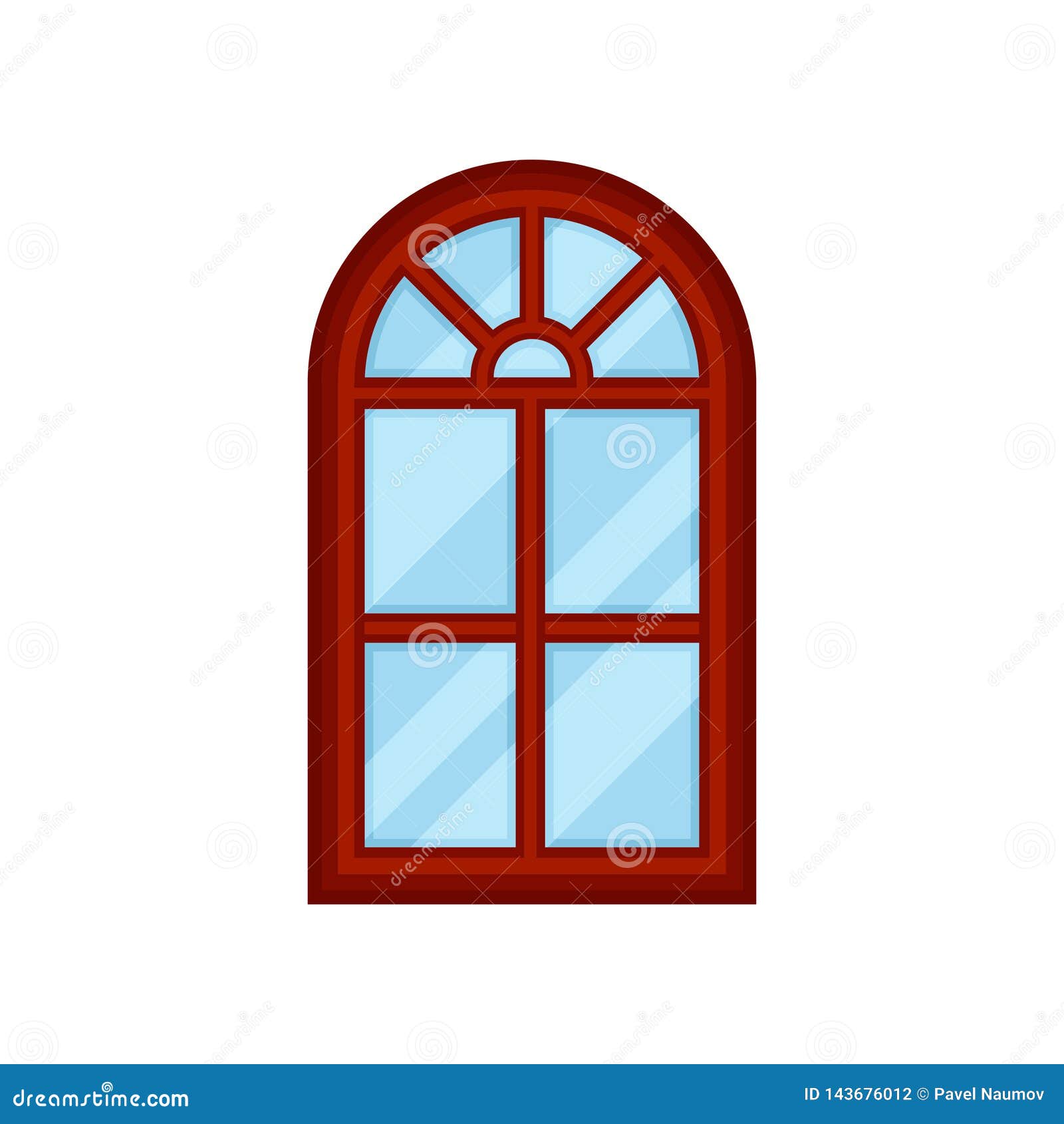 Window with Red Frame on White Background. Stock Vector - Illustration ...