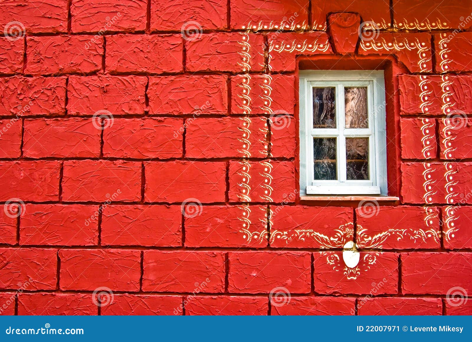 Window on a red wall stock image. Image of frame, architect - 22007971