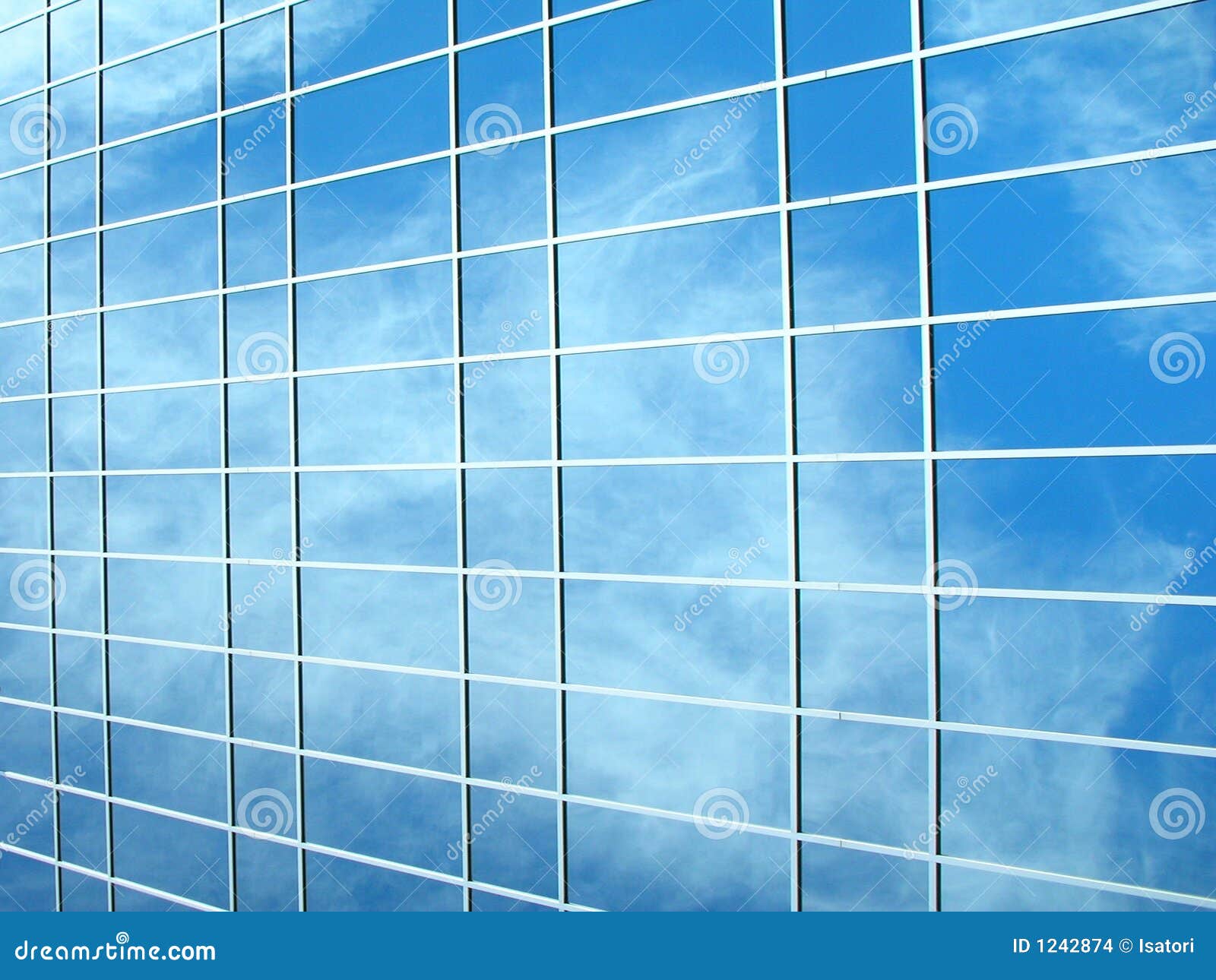 Window Reflection - Clouds in the Background Stock Photo - Image of ...
