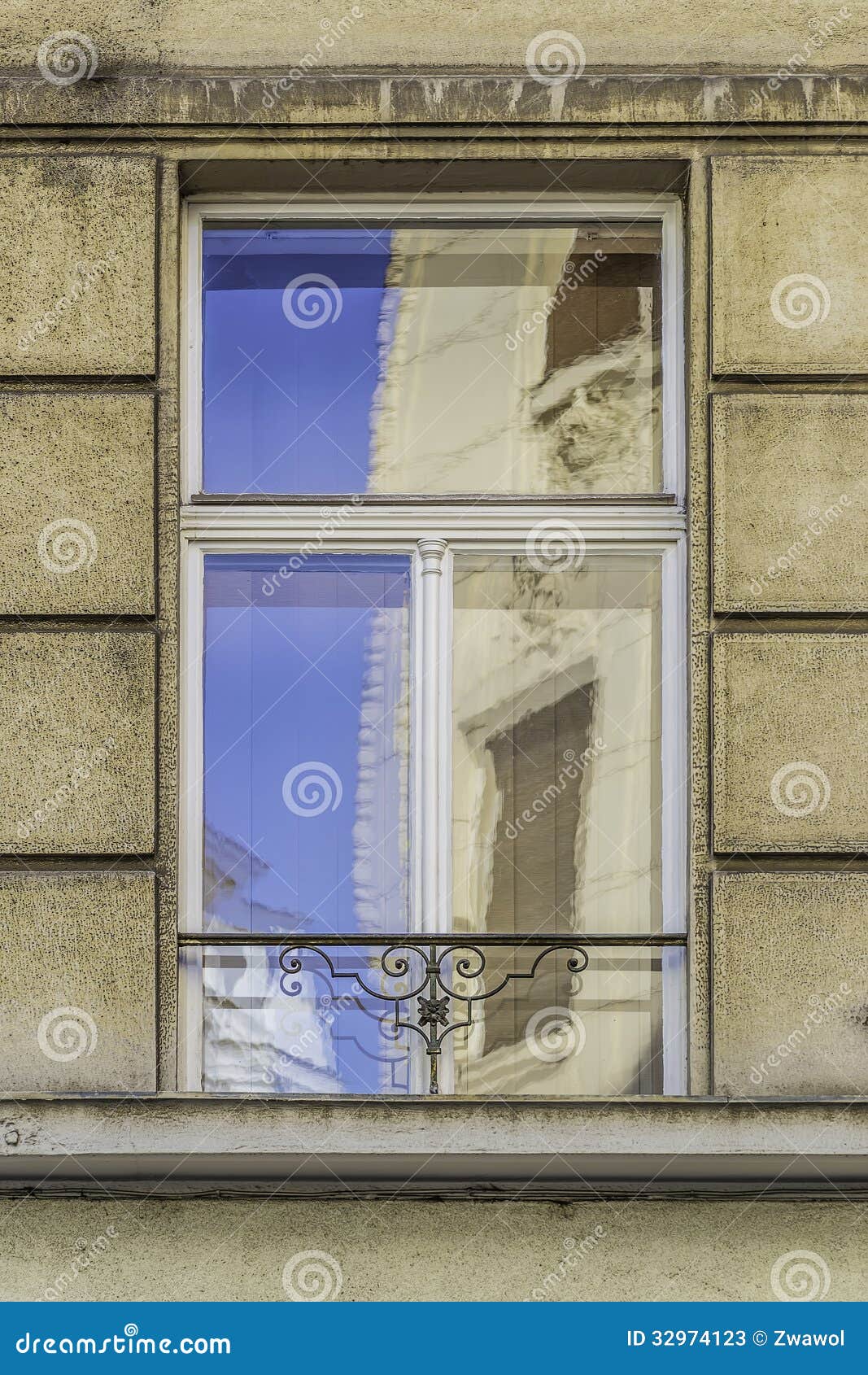Window with reflection stock image. Image of front, facade - 32974123