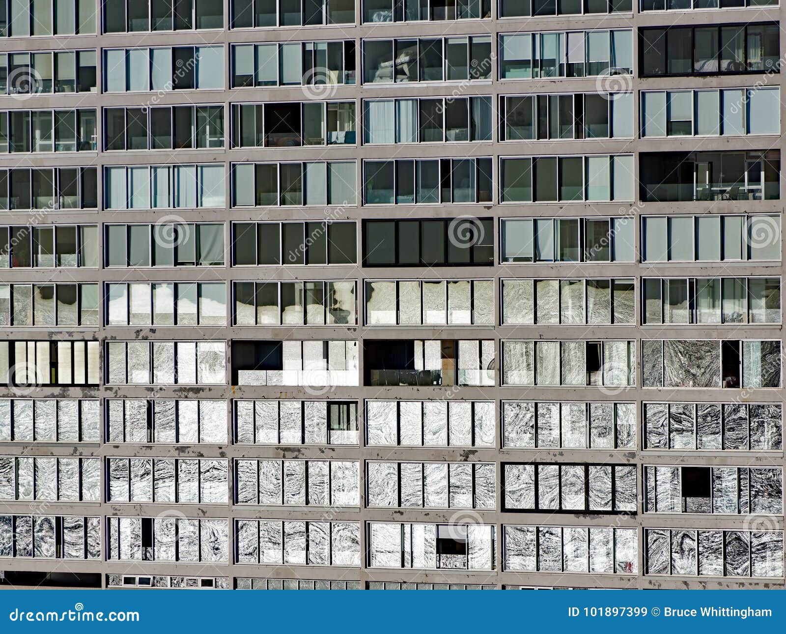 Window Reflection, Modern Apartment Building Stock Image - Image of ...