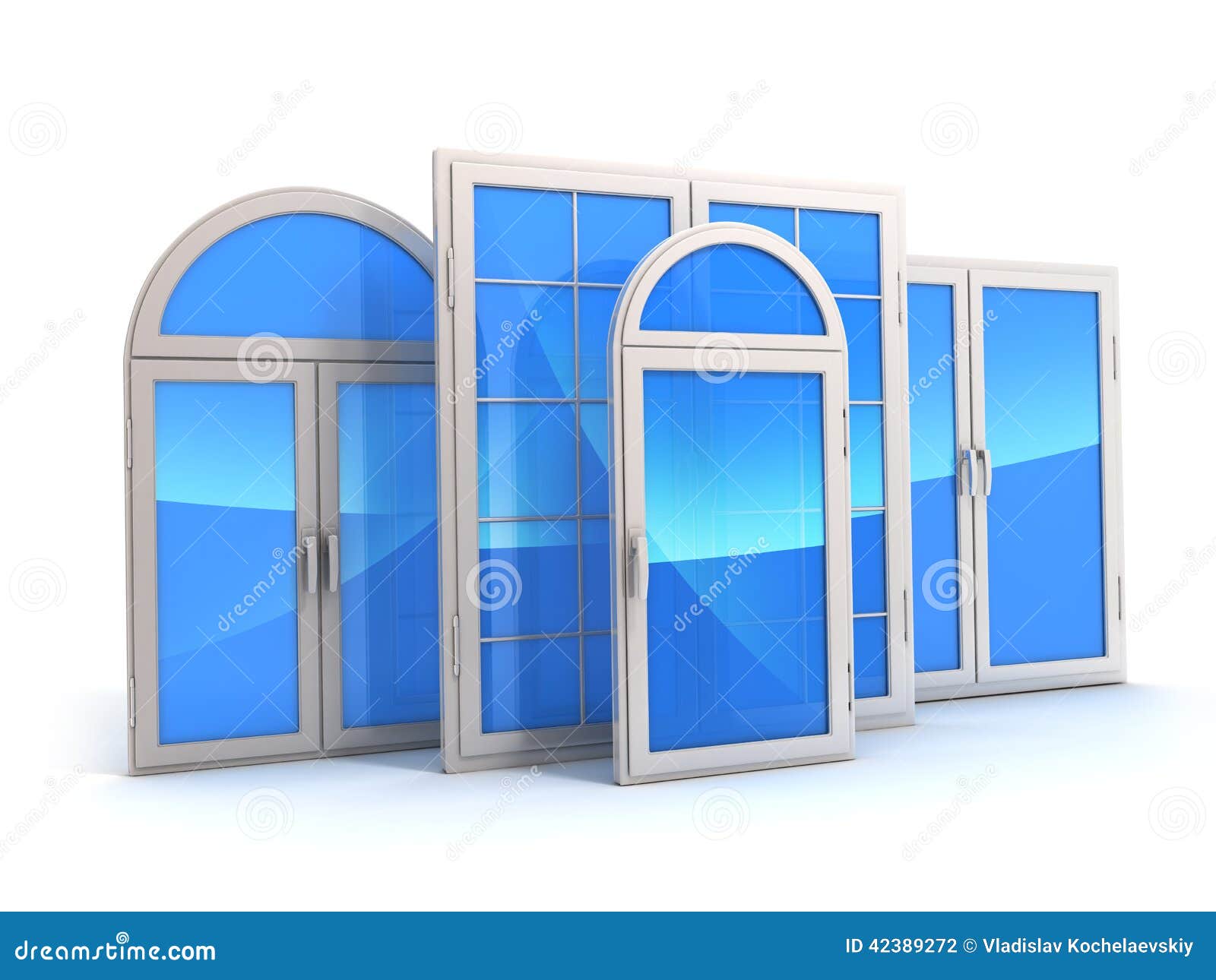 Window with Reflections of the Sky Stock Illustration - Illustration of ...