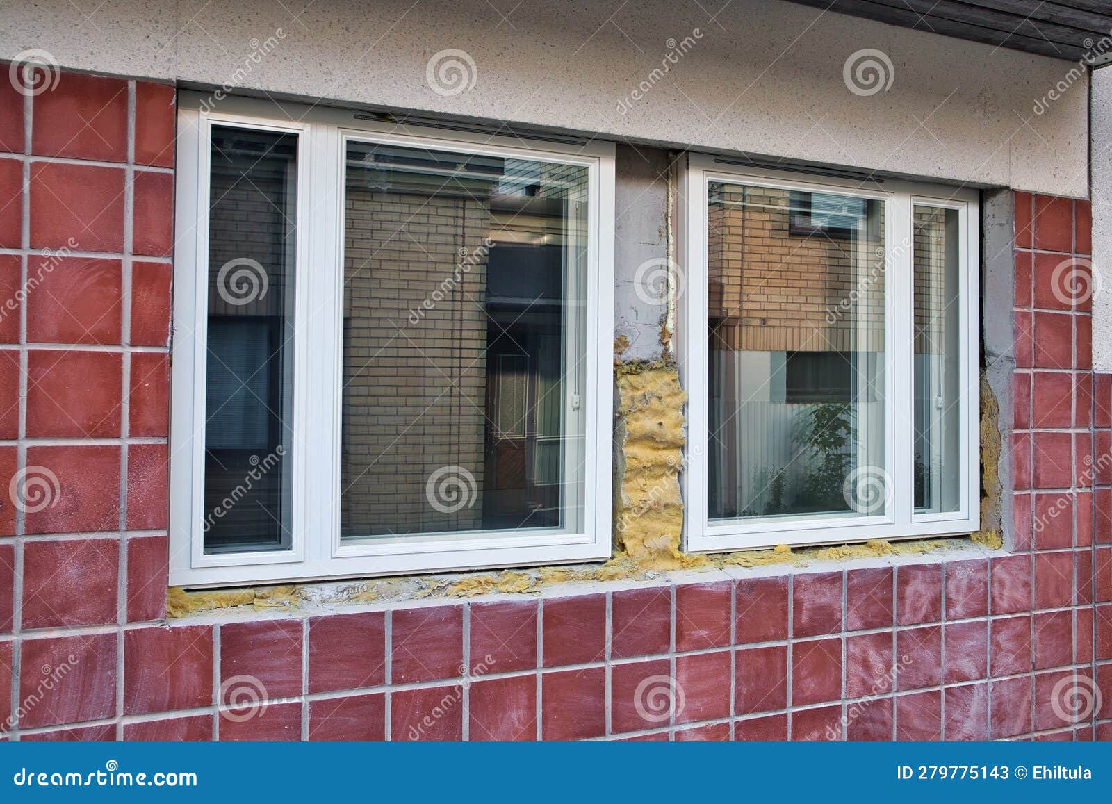 Window Renovation Process of a Apartment Building Stock Image - Image of house, residential ...