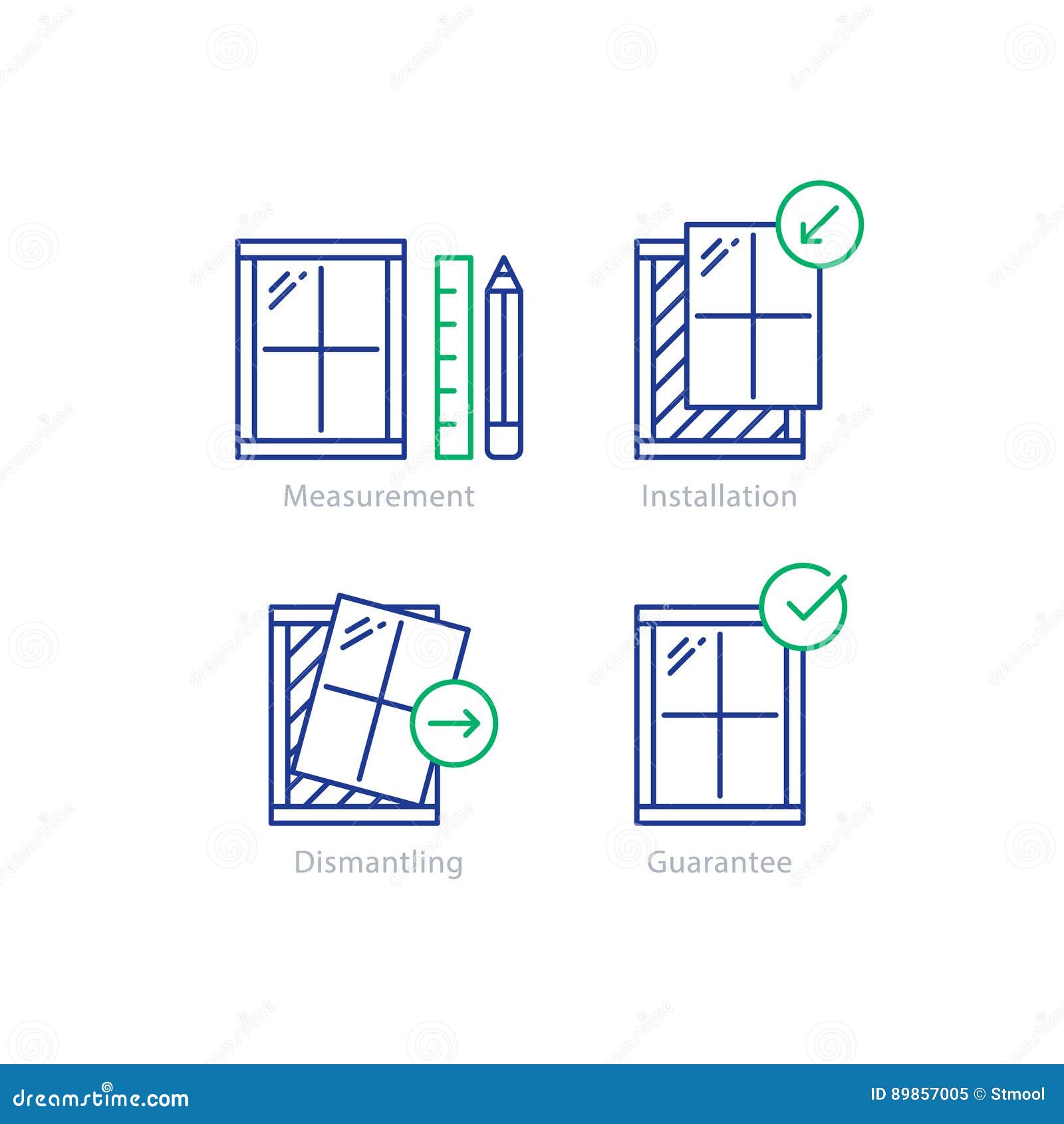 Window Replacement Order, Measurement and Dismantling Old Window Icon ...