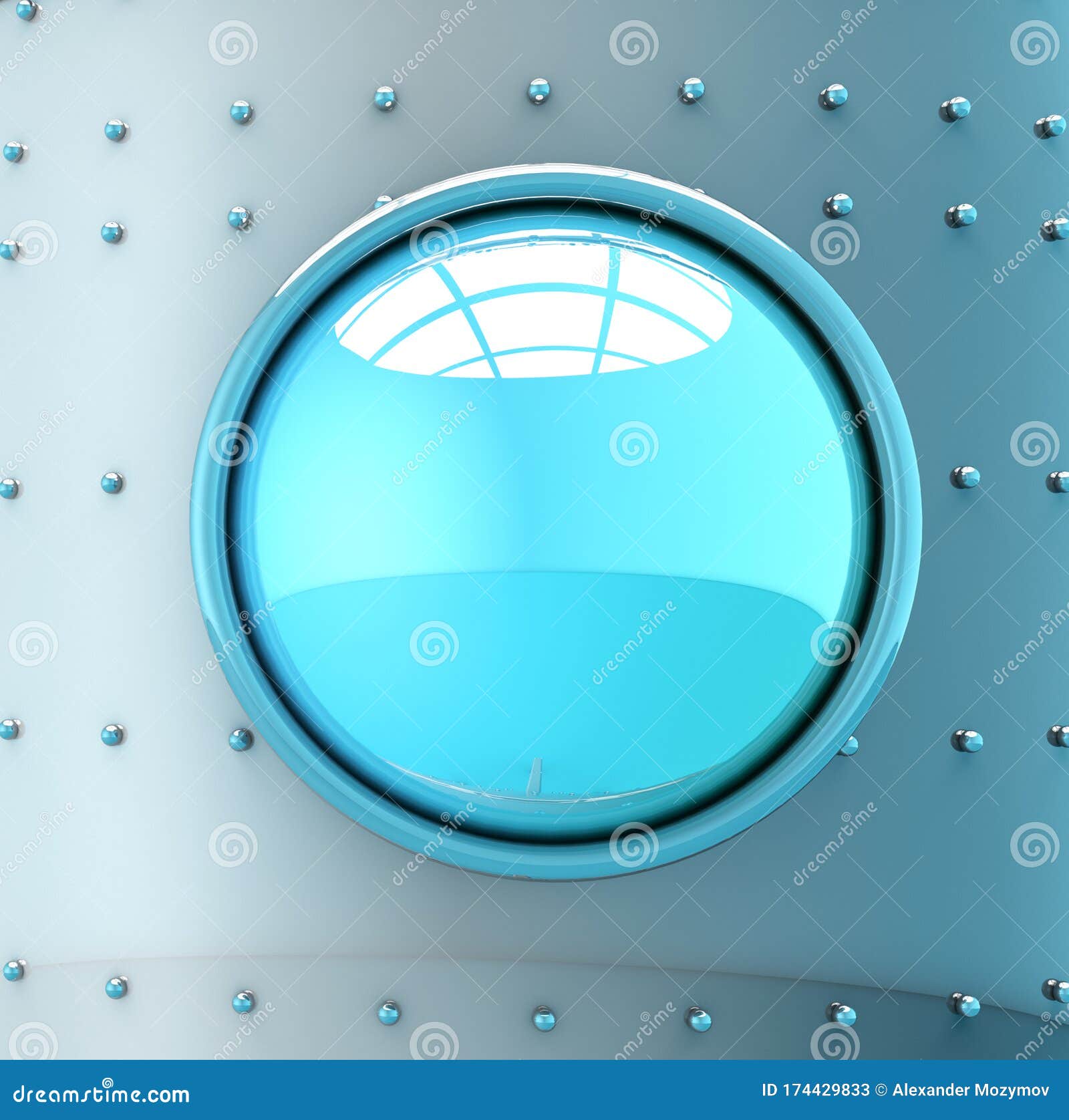 Window of the Rocket Closeup 3D Render Illustration Stock Illustration ...