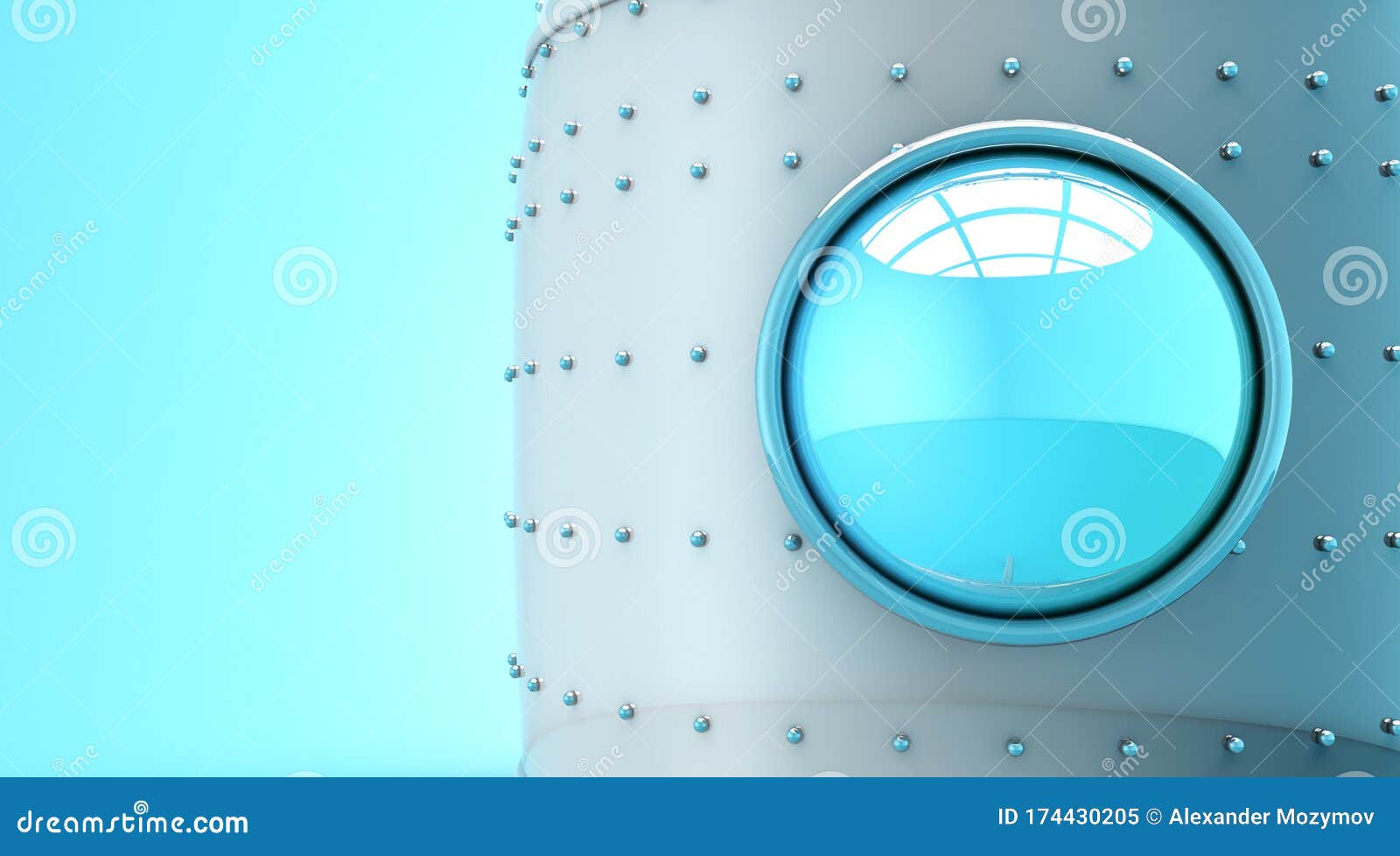 Window of the Rocket Closeup 3D Render Illustration Stock Illustration ...