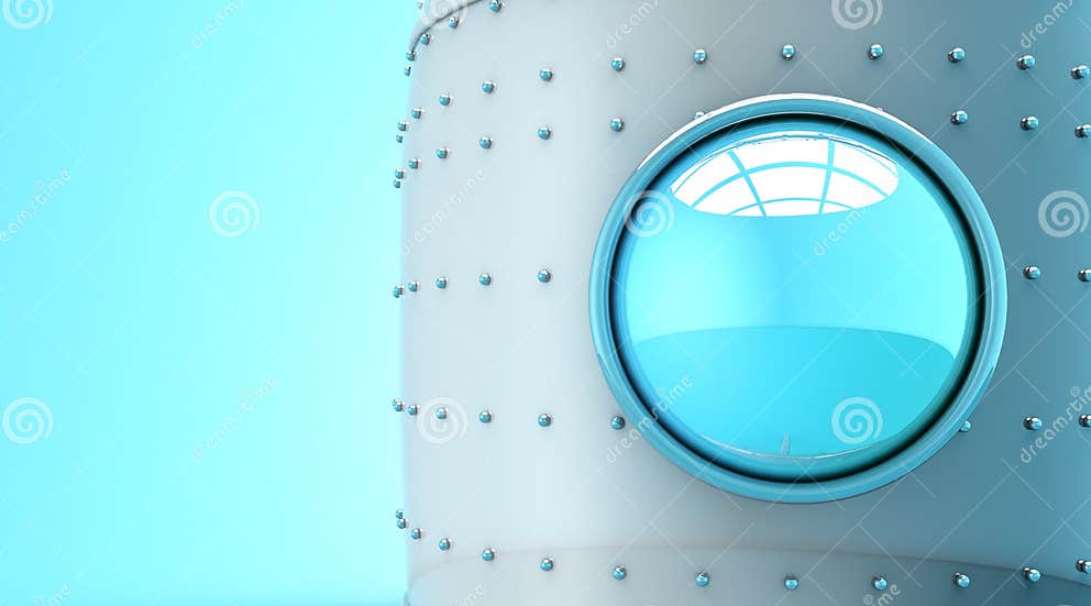 Window of the Rocket Closeup 3D Render Illustration Stock Illustration ...