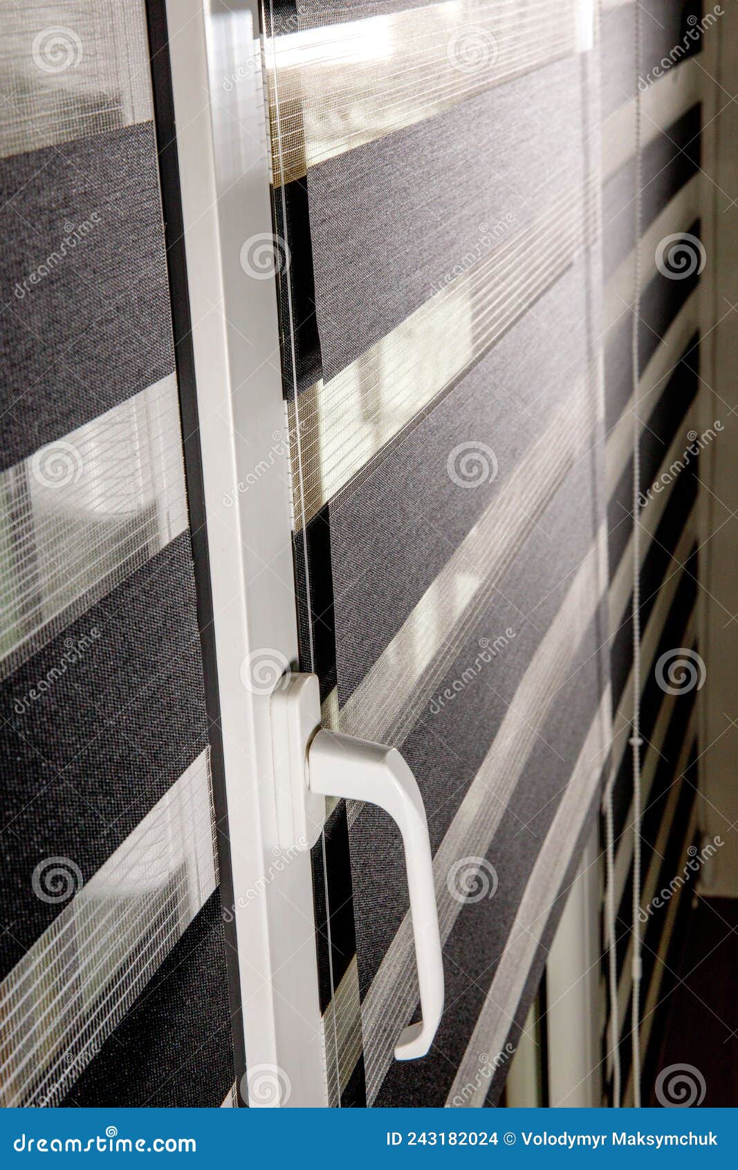 Window Roller Duo System Day and Night. Close Up on Roll Curtains ...