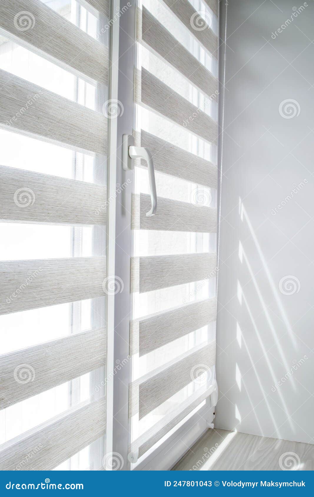 Window Roller Duo System Day and Night. Close Up on Roll Curtains ...