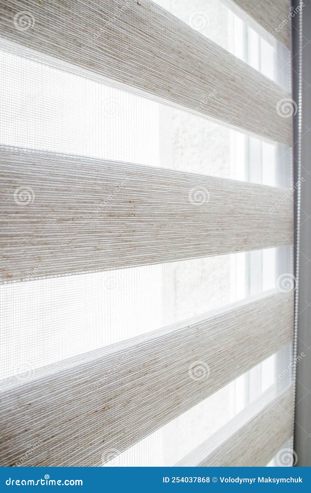 Window Roller Duo System Day and Night. Close Up on Roll Curtains ...