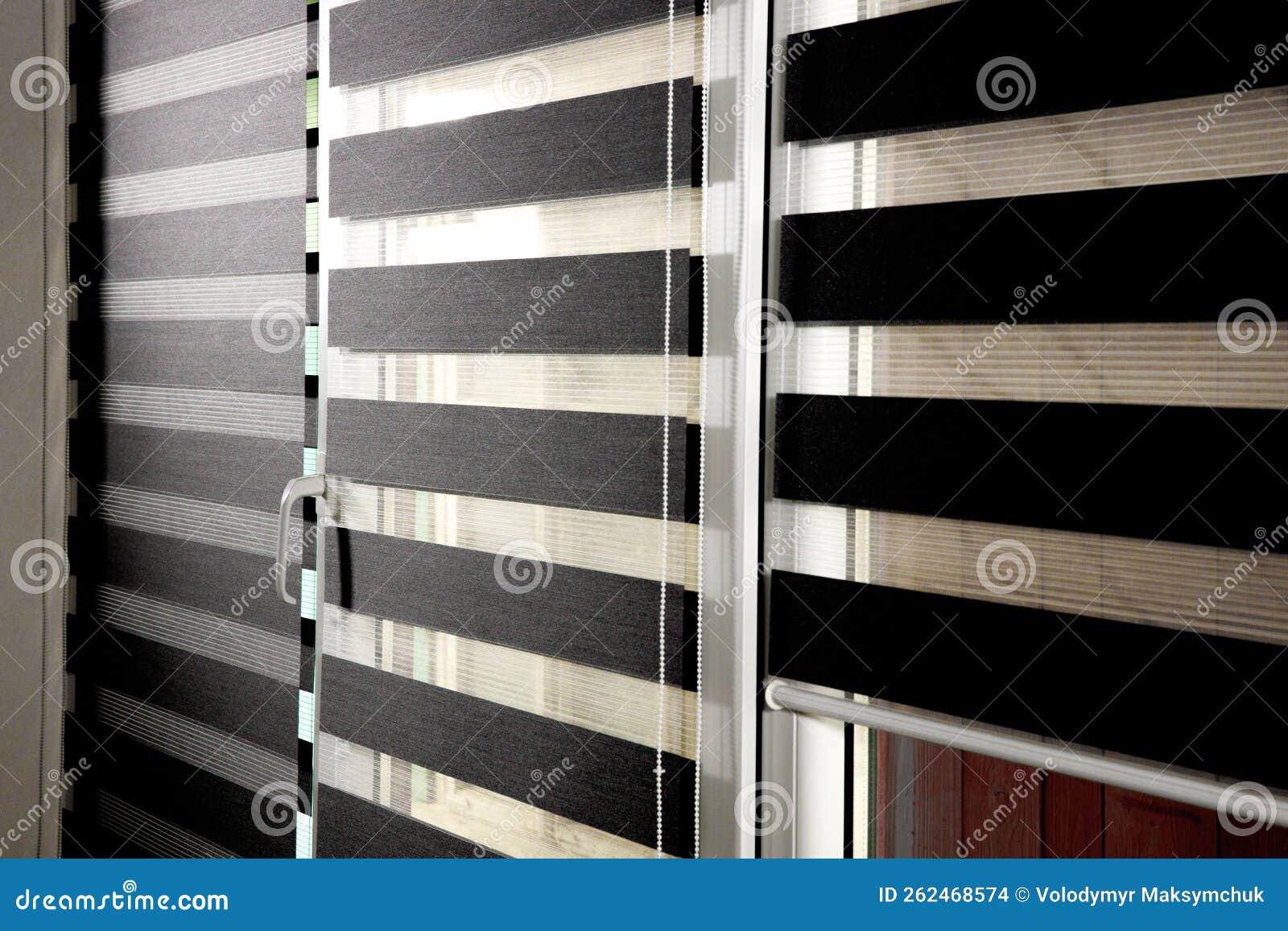 Window Roller Duo System Day and Night. Close Up on Roll Curtains ...