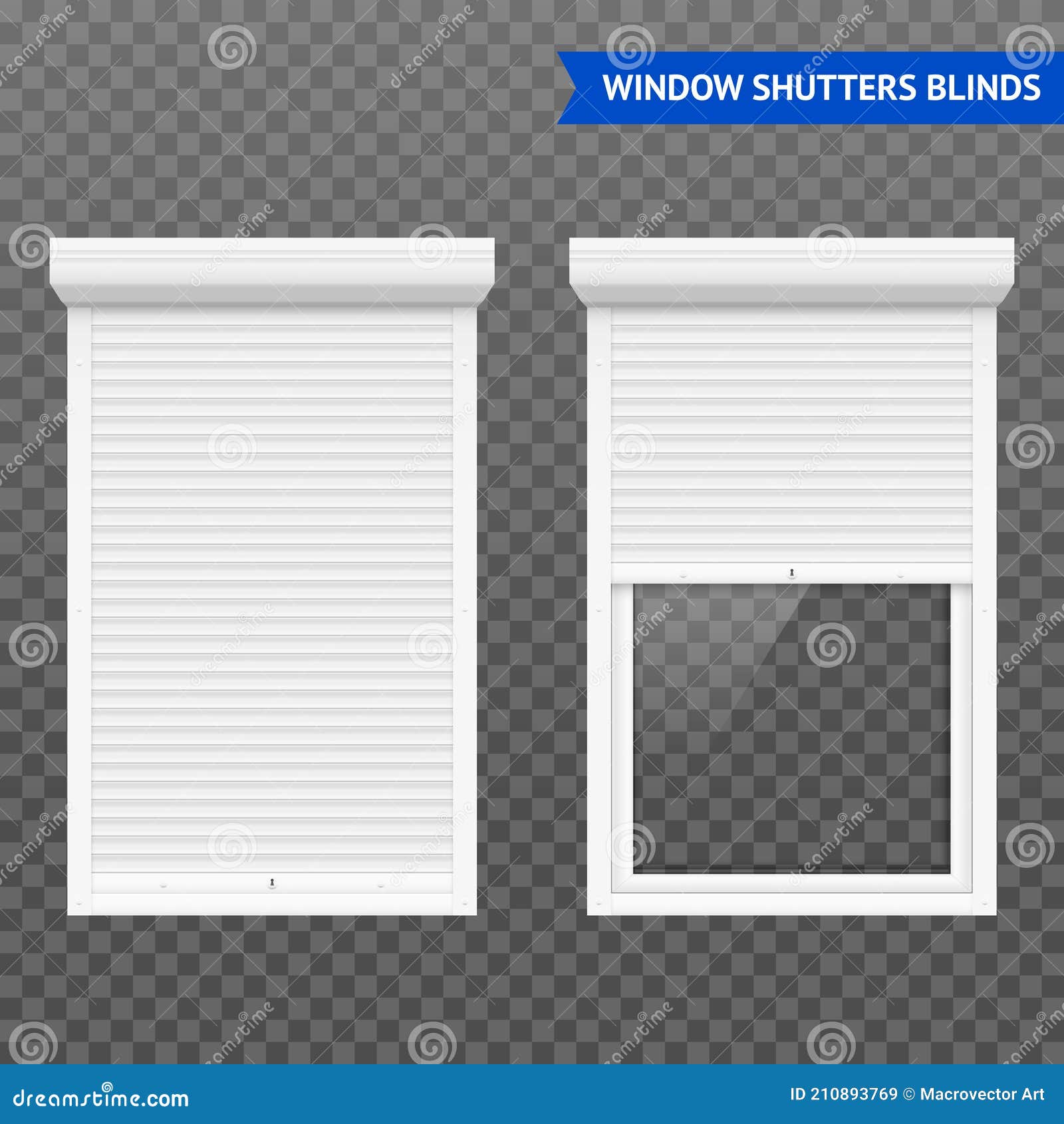 Window Roller Shutters Set stock vector. Illustration of decoration ...
