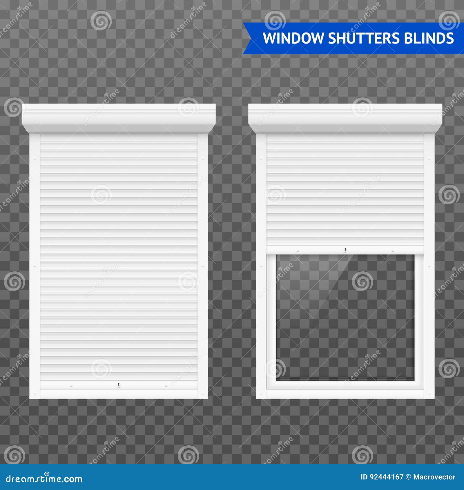 Window Roller Shutters Set stock vector. Illustration of object - 92444167