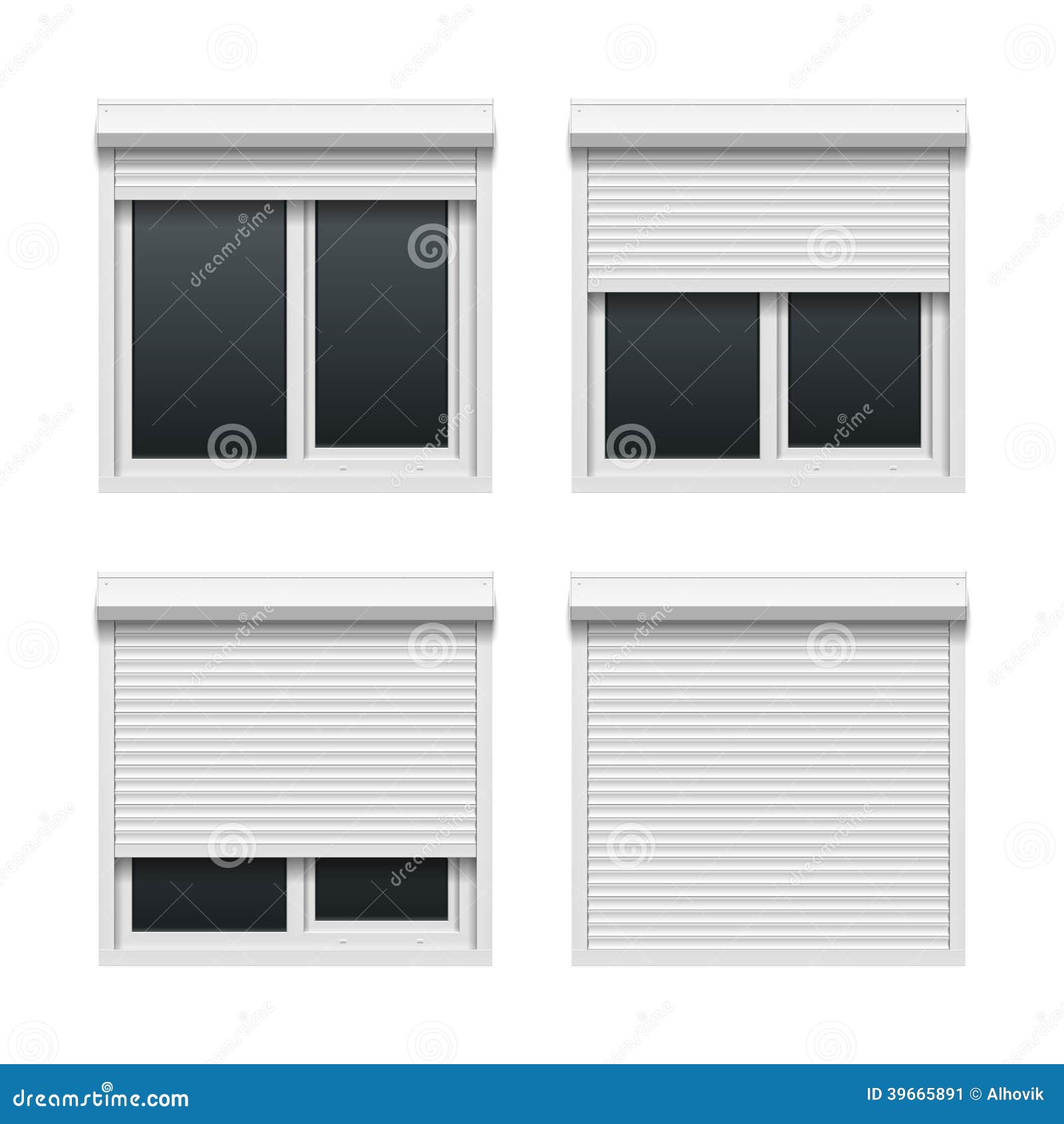 Window with Roller Shutters Stock Vector - Illustration of slat, shade ...