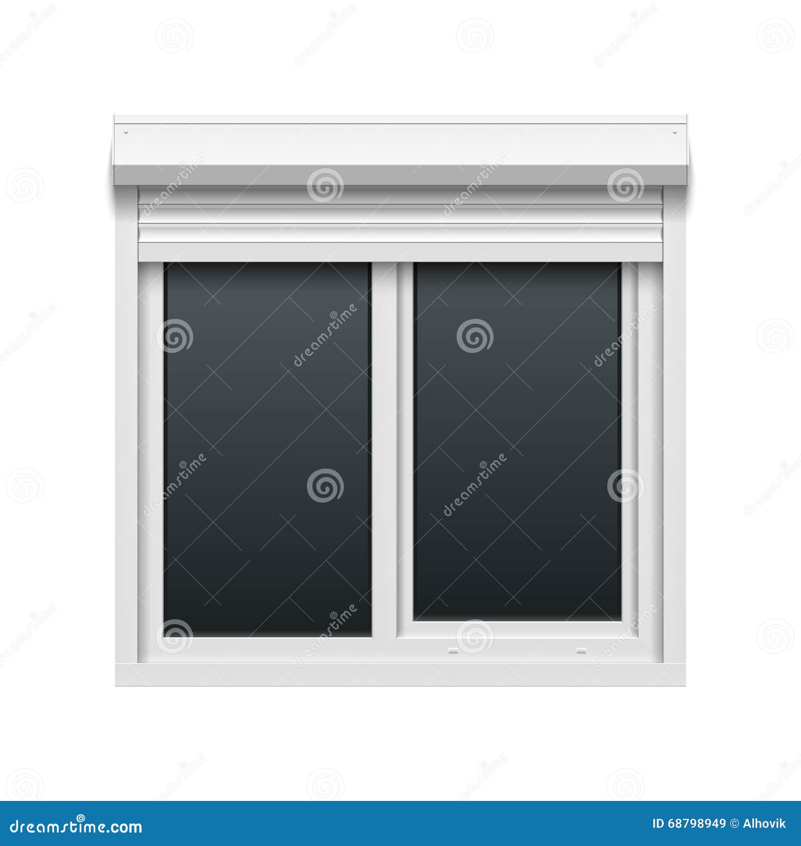 Rolling Shutters. Windows Roller Blind Metal Frame, White Jalousie ...