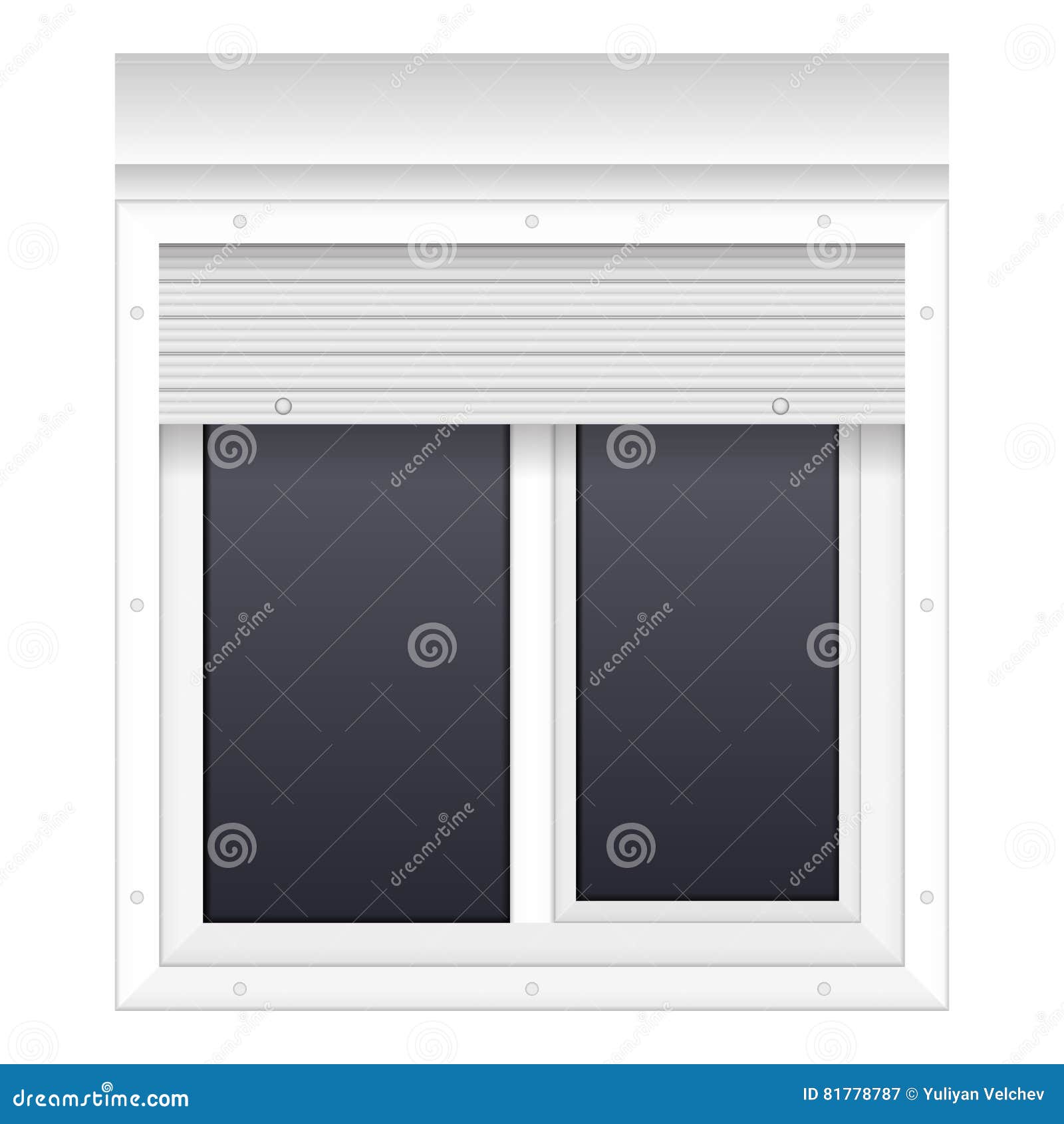 Window With Rolling Shutters Vector Illustration | CartoonDealer.com ...