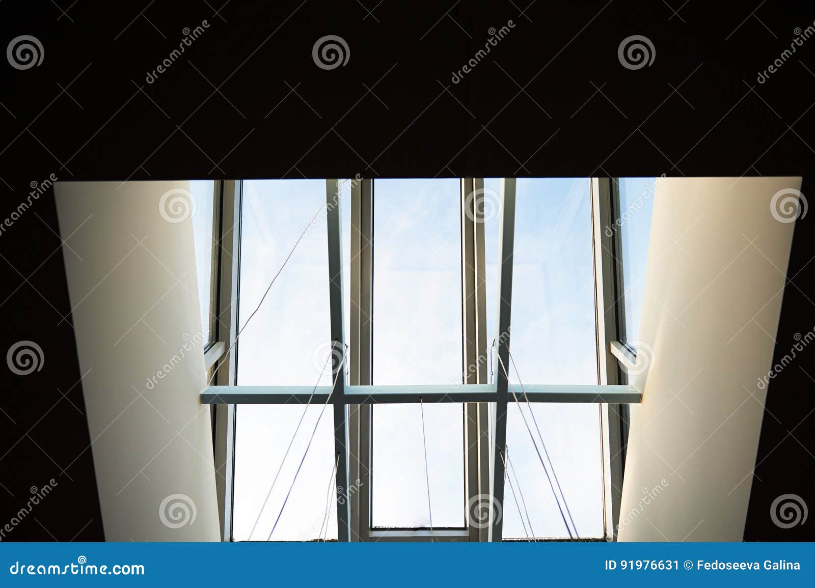 The Window in the Roof. in the Window You Can See the Blue Sky.Inside ...