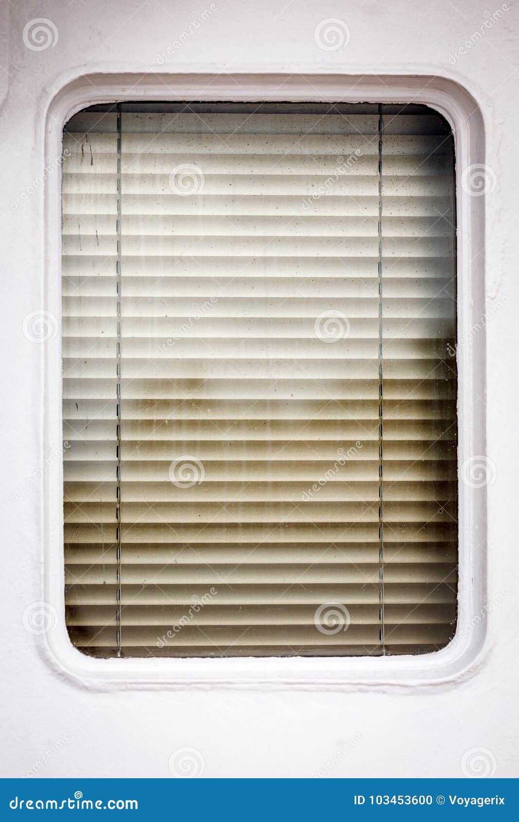 Window in Rounded Rectangle Shape with Blinds Stock Photo - Image of ...