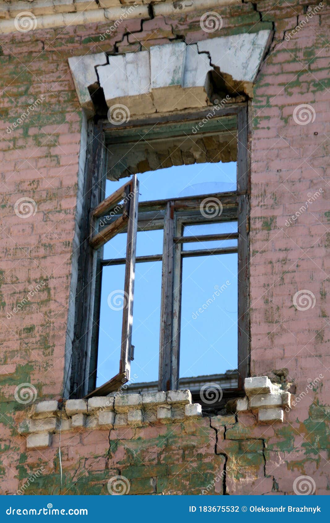 Window in a Ruined Building through Which the Sky is Visible Stock ...